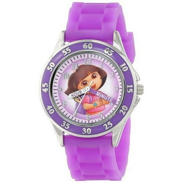 Nickelodeon Kids' Dora the Explorer Time Teacher Watch with Purple Band ...