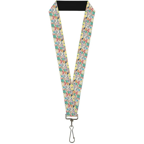 Nickelodeon Lanyard, Nick 90s Rewind Character Mash Up Collage White ...