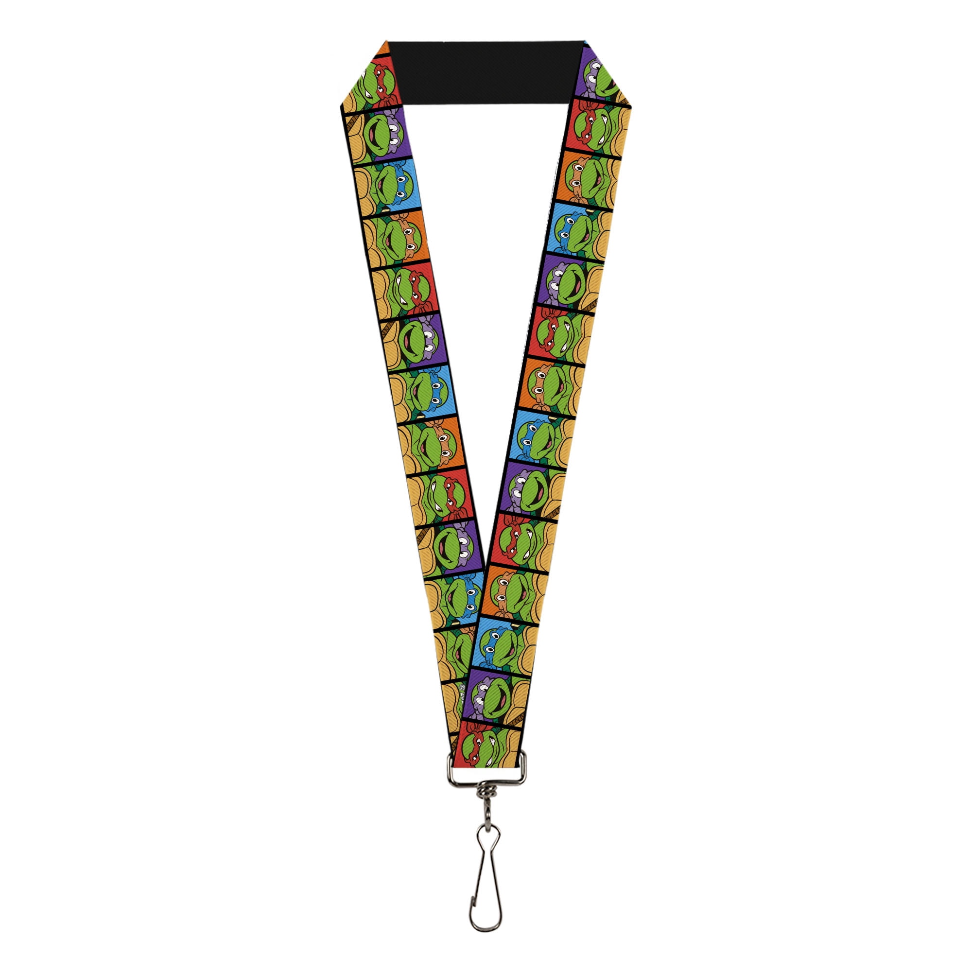 Nickelodeon Lanyard, Ninja Turtles Face Blocks Black Multi Color ...