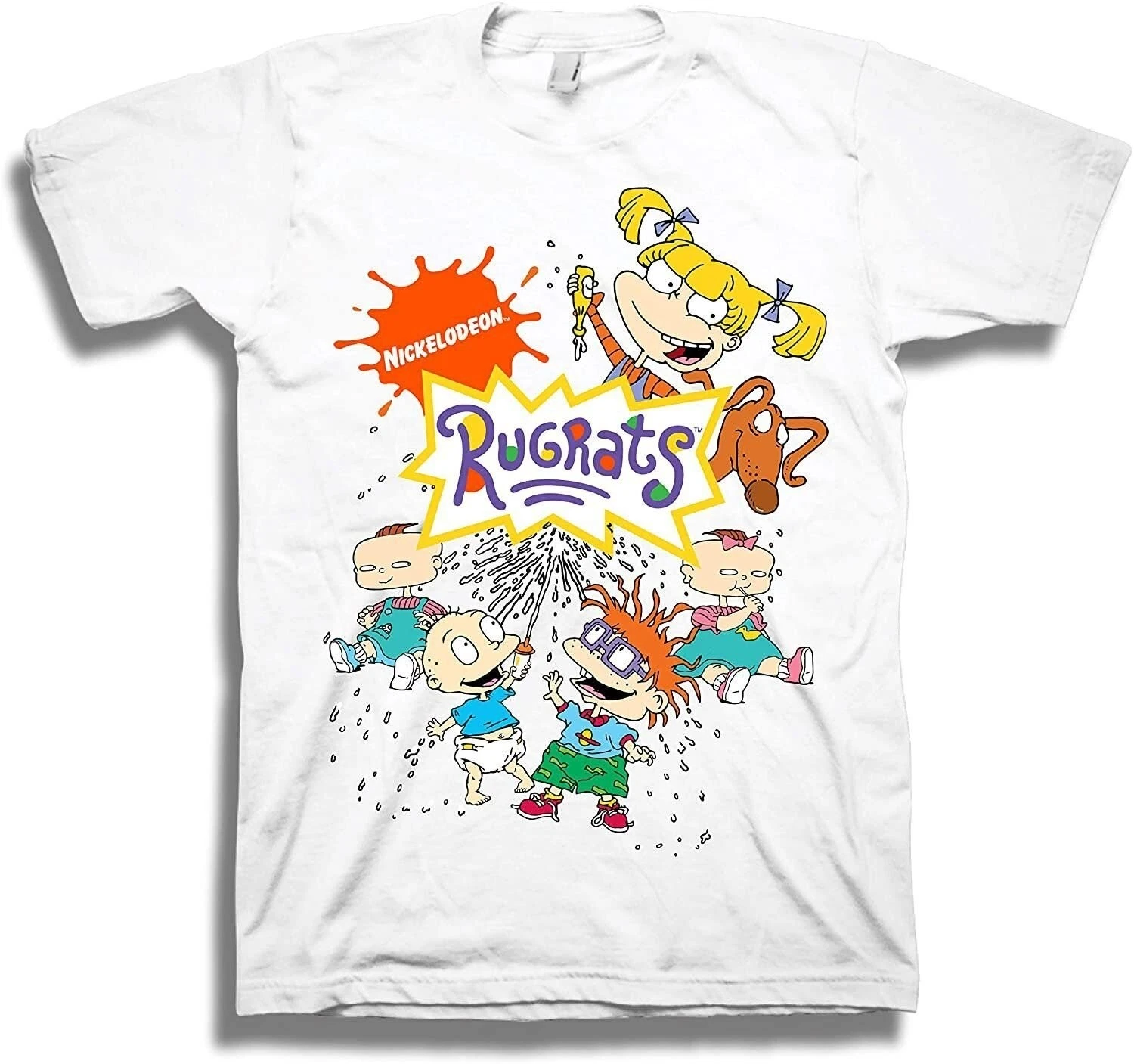 Nickelodeon Men's 90's Classic T-Shirt - Rugrats, Hey Arnold, All That ...