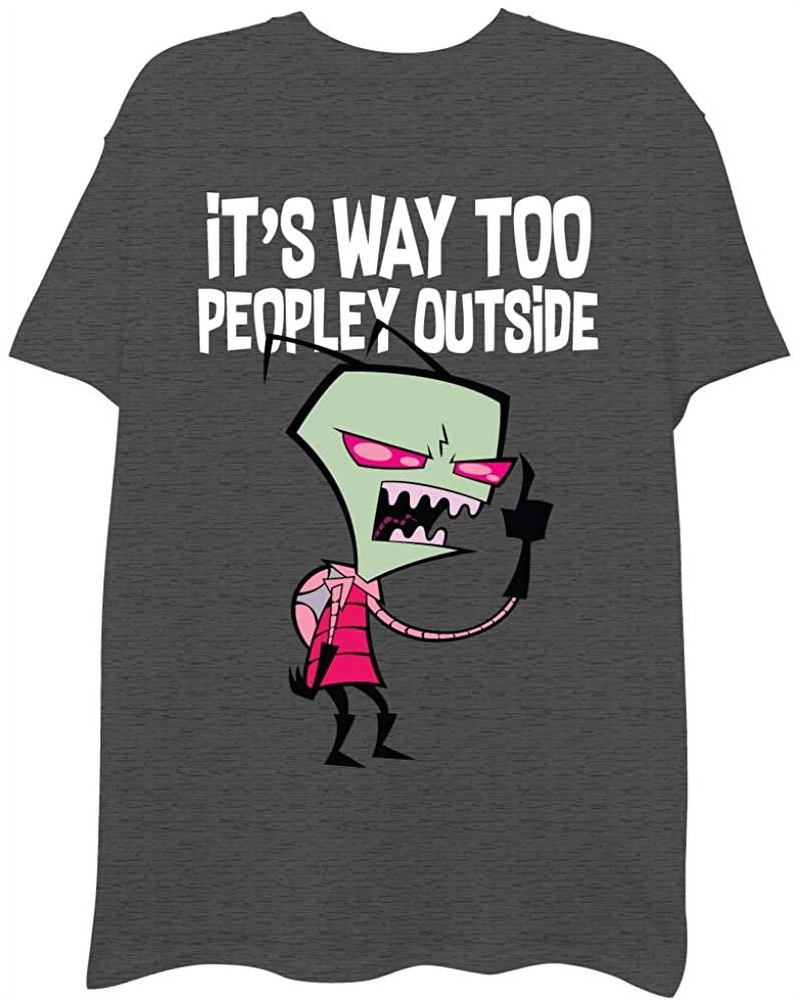 Nickelodeon Men's Invader Zim T-Shirt, Printed Classic Tee Charcoal ...