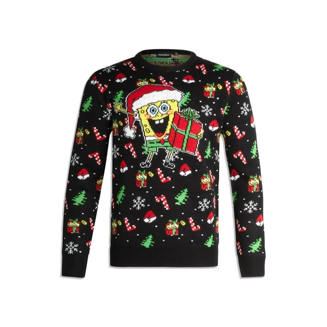 Nickelodeon Men's Ugly Christmas Sweater - SpongeBob, Rugrats, and ...