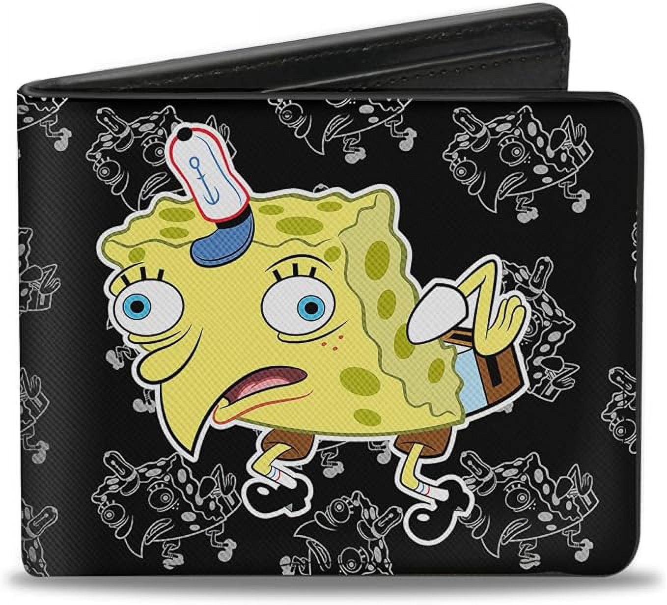 Nickelodeon Men's Wallet, Bifold, Mocking Spongebob Pose Outline Black ...