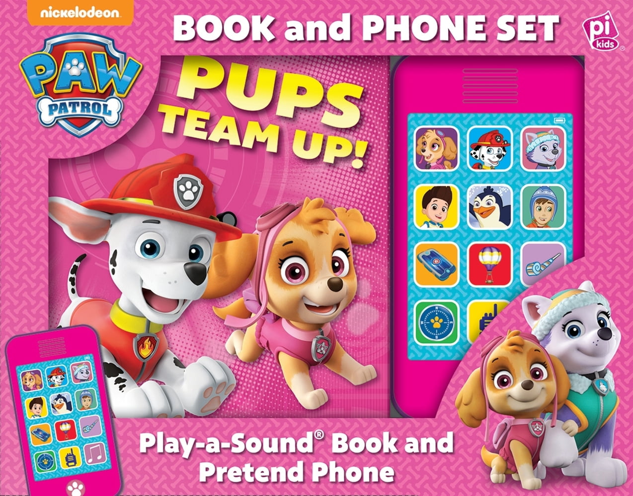 Pre-Owned Nickelodeon Paw Patrol: Pups Team Up! Book and Pretend Phone ...