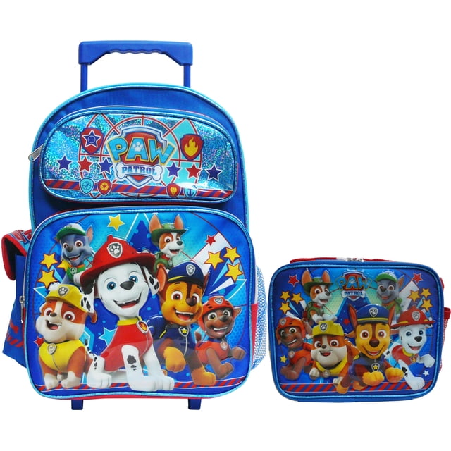 Nickelodeon Paw Patrol 16-inch Large Rolling School Backpack with Lunch ...