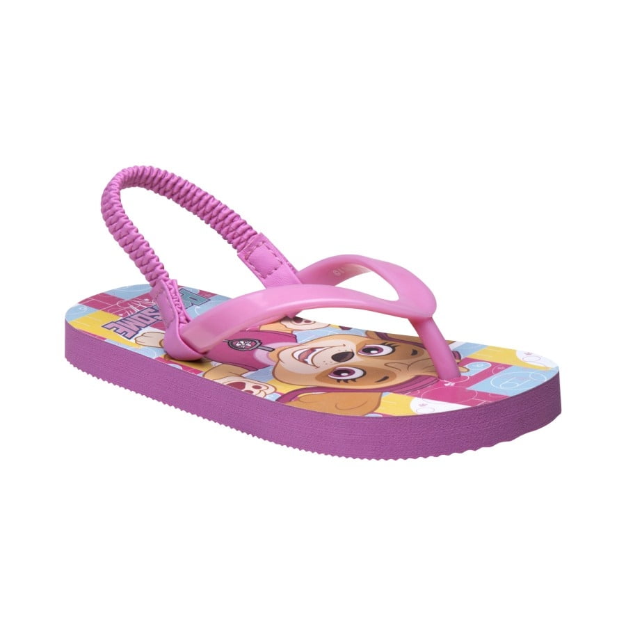 Nickelodeon Paw Patrol Girls Toddler Flip Flops with back strap - Pink ...