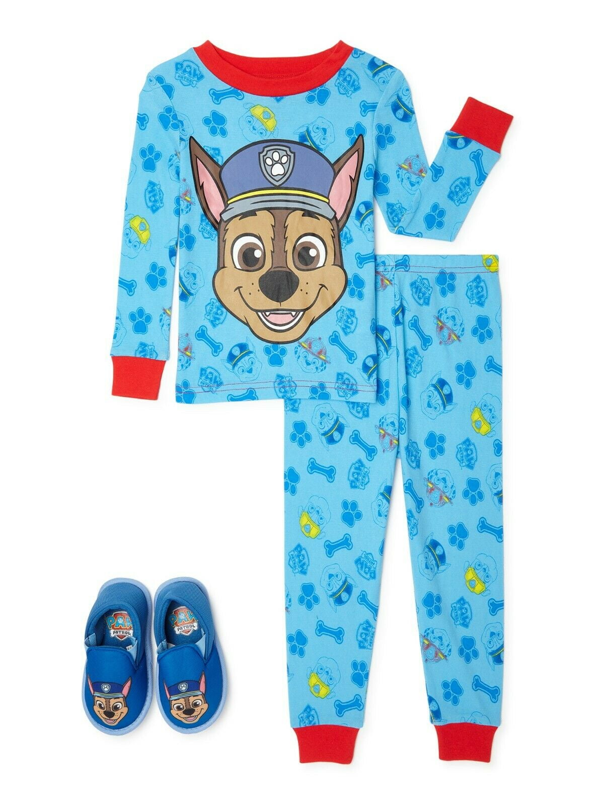 Nickelodeon Paw Patrol Long Sleeve Tight Fit Cotton Pajama Slippers Set Boy 6 - Walmart.com