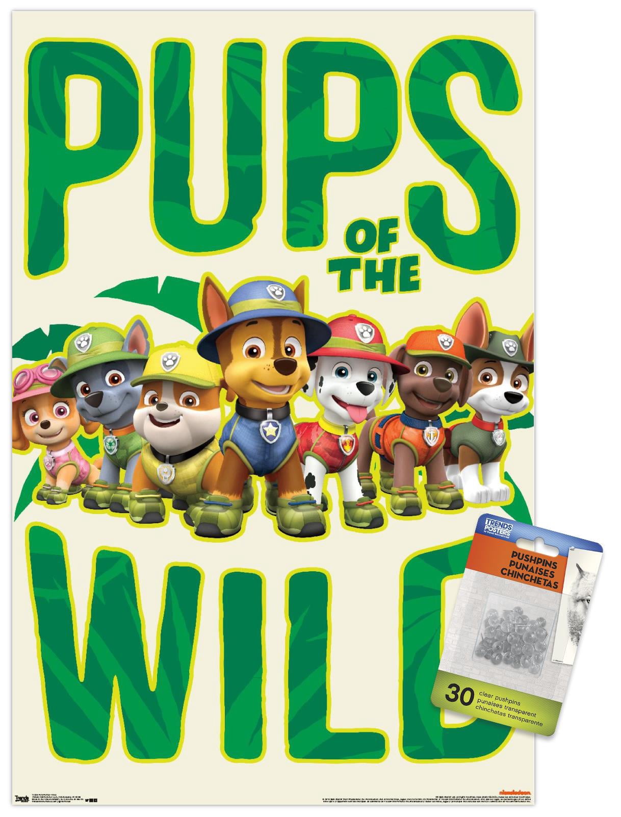 Nickelodeon Paw Patrol - Wild Wall Poster with Push Pins, 14.725" x 22. ...