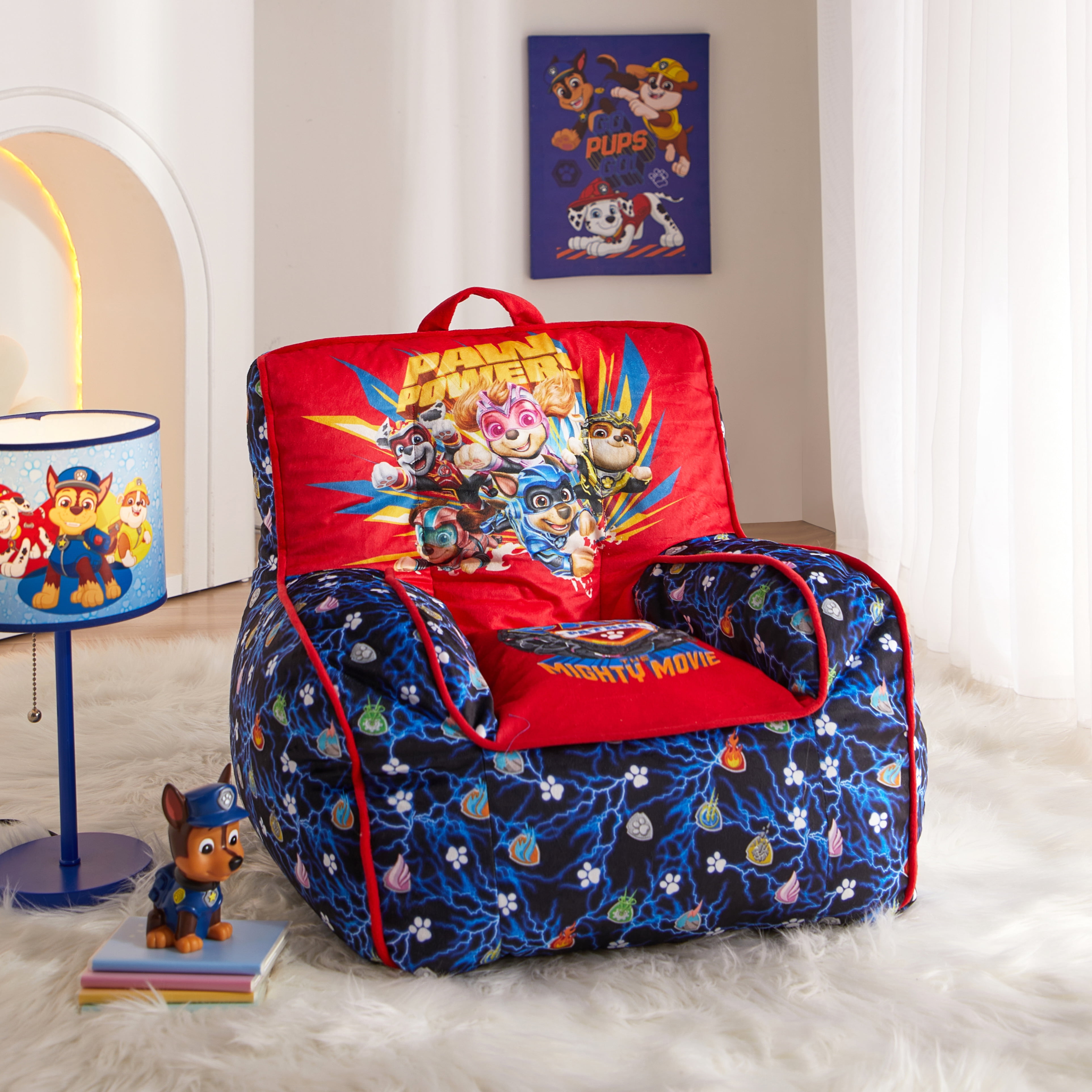 Nickelodeon Red & Blue Paw Patrol Square Beanbag for Kids (Ages 3 ...
