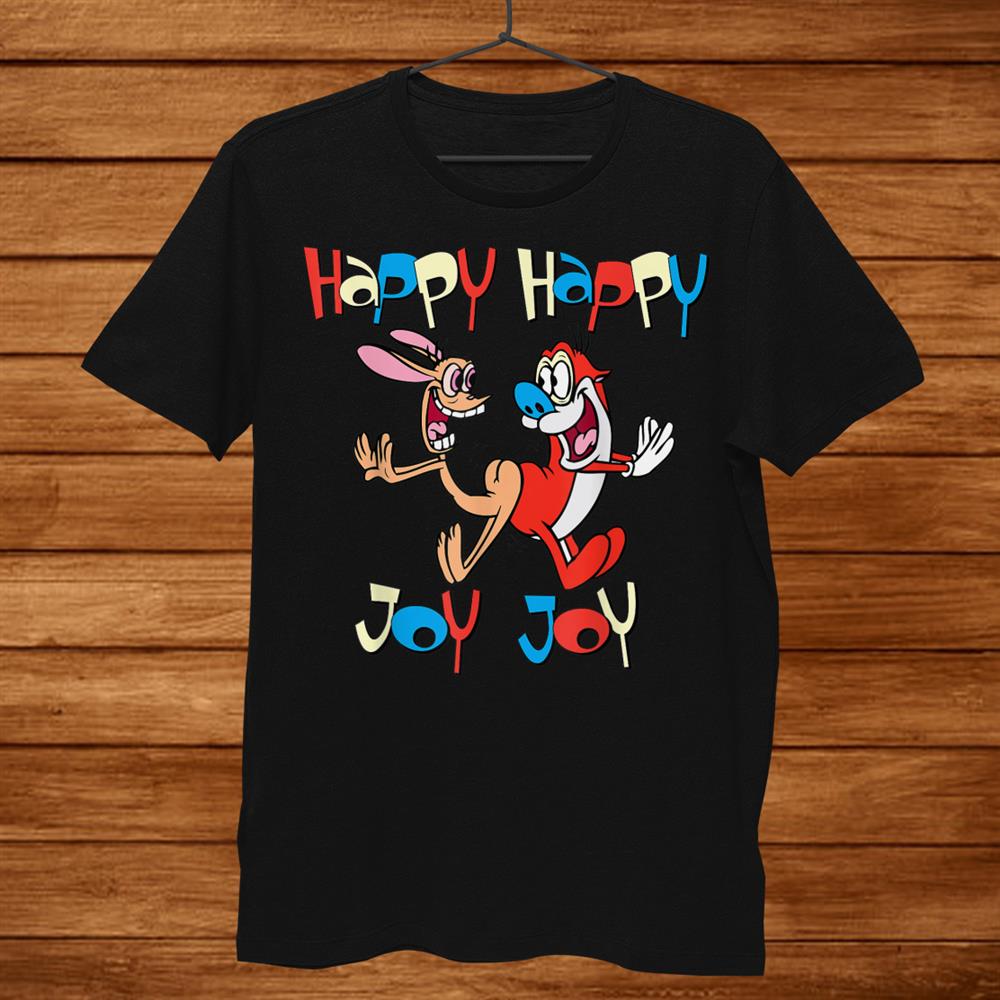 Nickelodeon Ren And Stimpy Happy Happy Joy Joy Dance Shirt Gift Black ...
