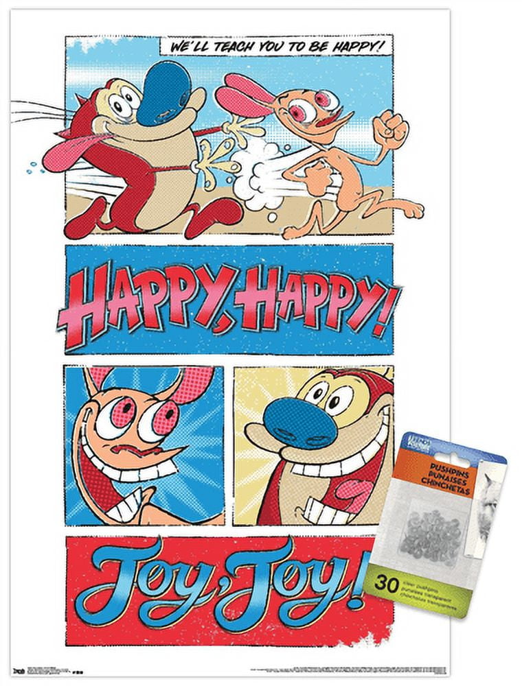 Nickelodeon Ren And Stimpy Wall Poster with Push Pins, 14.725" x 22.375 ...