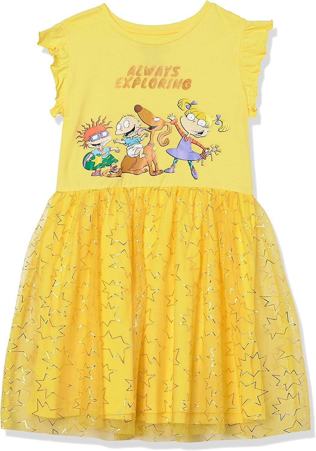 Nickelodeon Rugrats Clothes: Angelica Ruffle Sleeve Tulle Dress-Kids ...