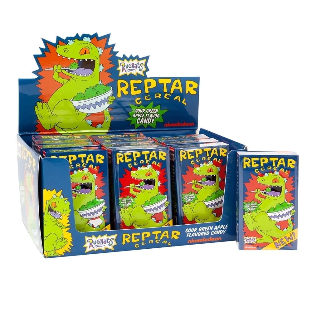 Nickelodeon Rugrats Reptar Cereal, Green Apple Flavored Candy, 1.2 ...