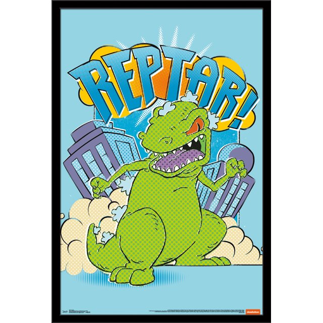 Nickelodeon Rugrats - Reptar Wall Poster, 22.375" x 34", Framed ...
