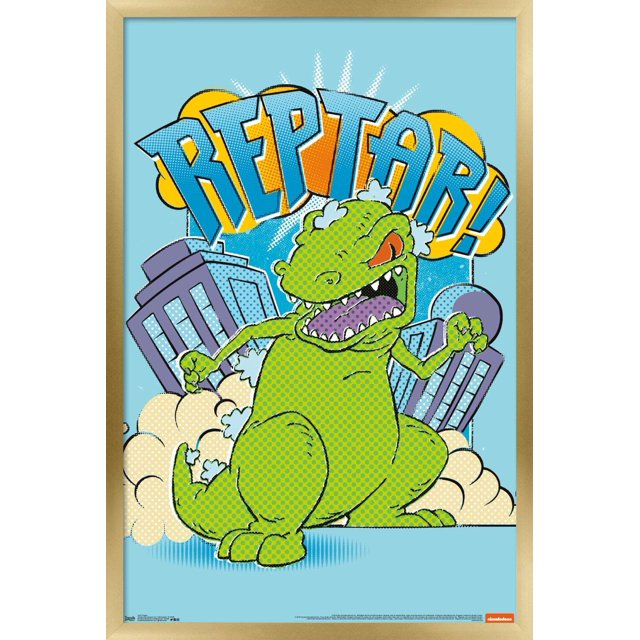 Nickelodeon Rugrats - Reptar Wall Poster, 22.375" x 34", Framed ...