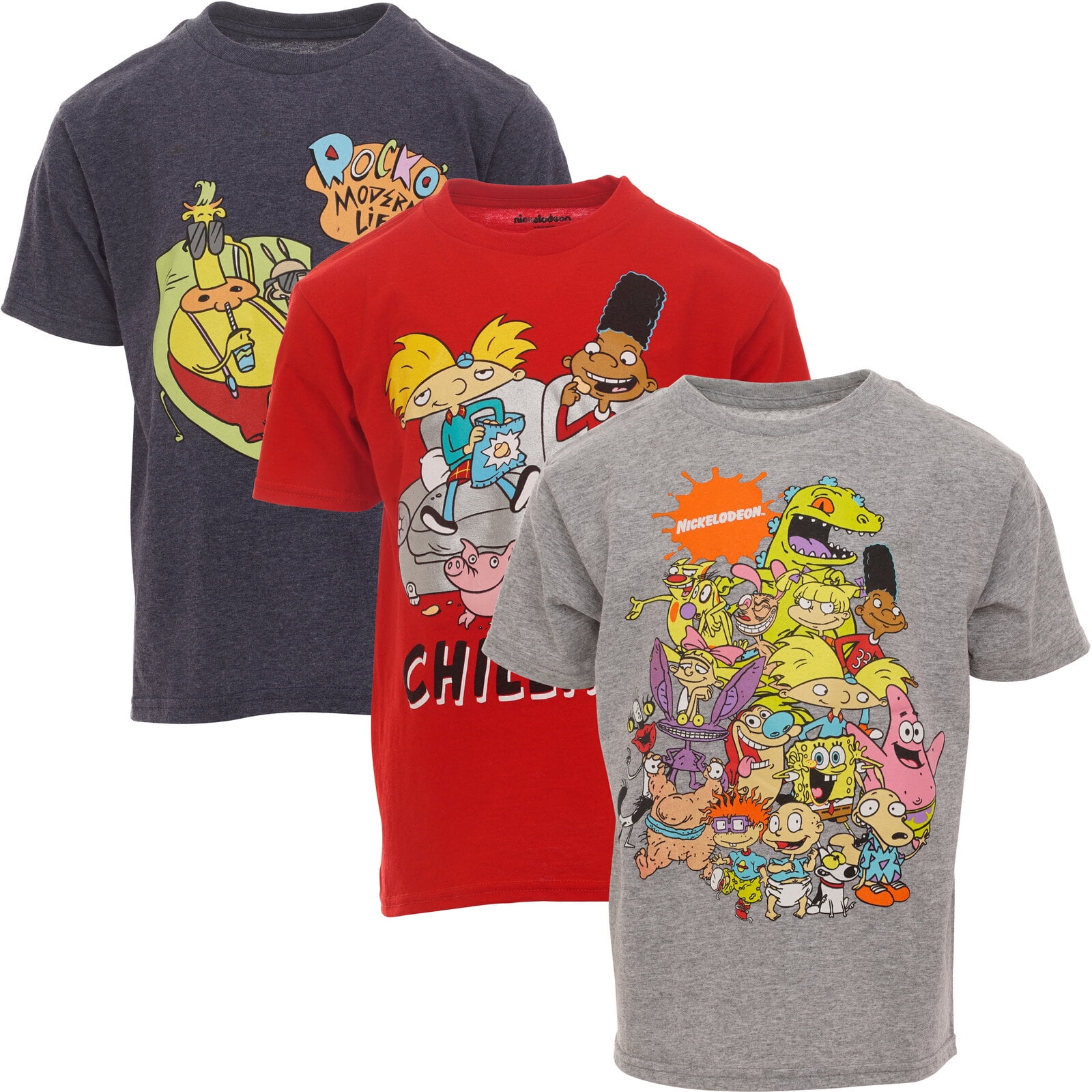 Nickelodeon Rugrats Rocko Big Boys 3 Pack T-Shirts Toddler to Big Kid ...
