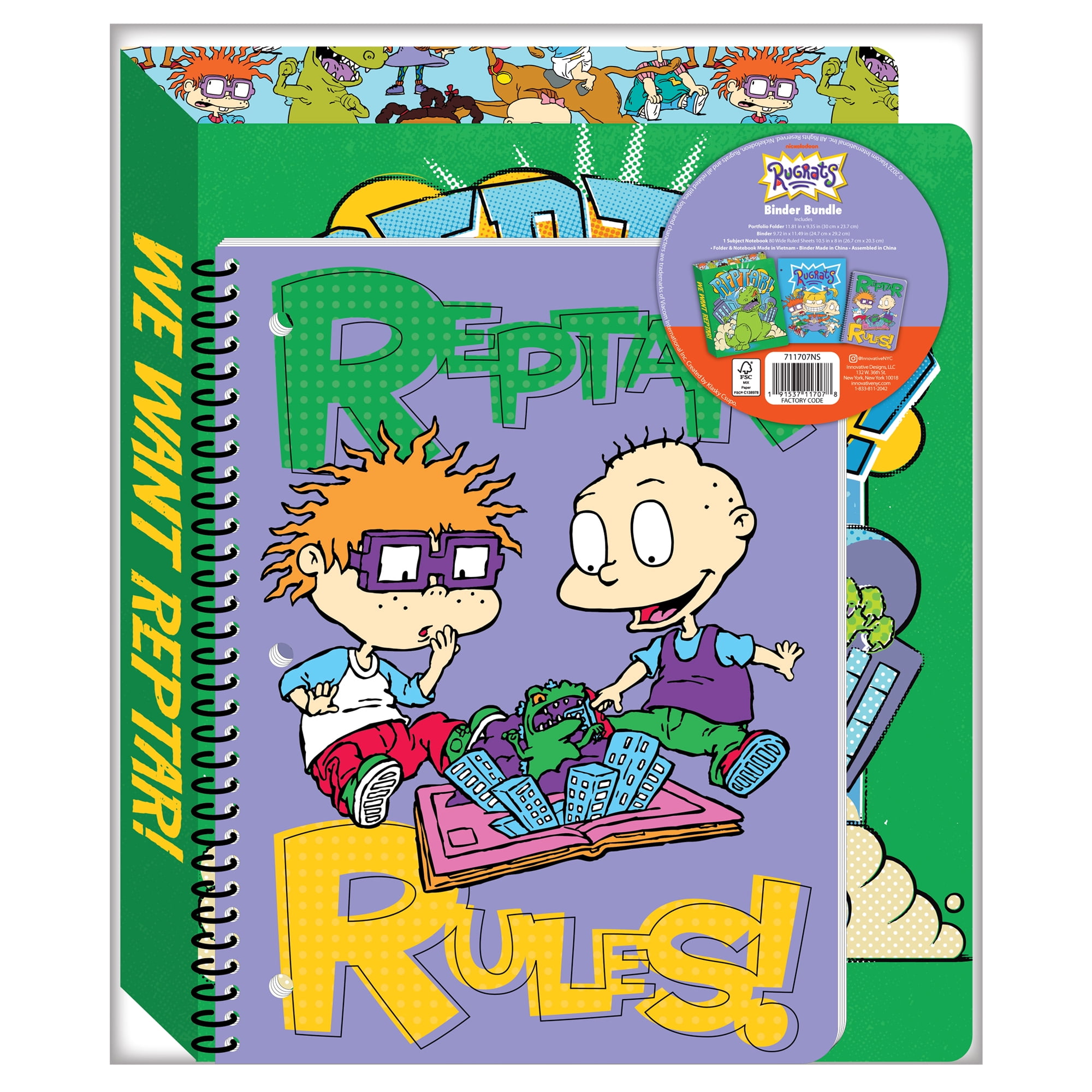 Nickelodeon Rugrats Stationery Bundle, 3-Ring, 1" Binder, Notebook ...