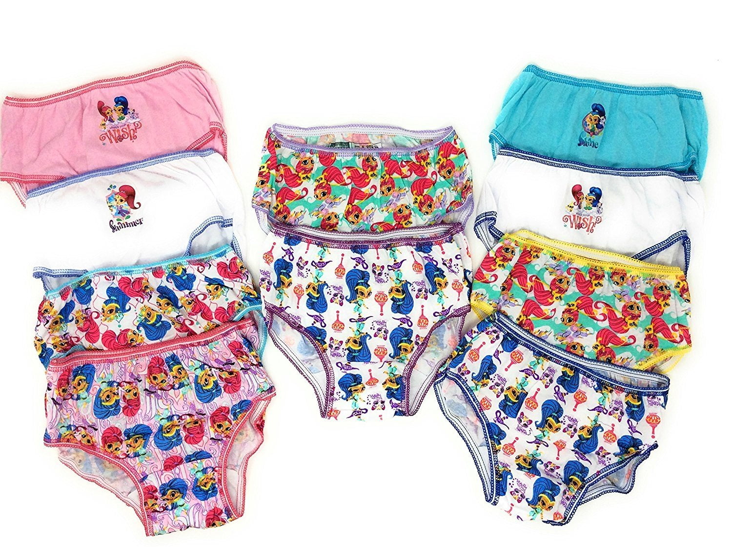 Nickelodeon Shimmer and Shine 10-Pack Girls Panties Underwear Leah Zac ...
