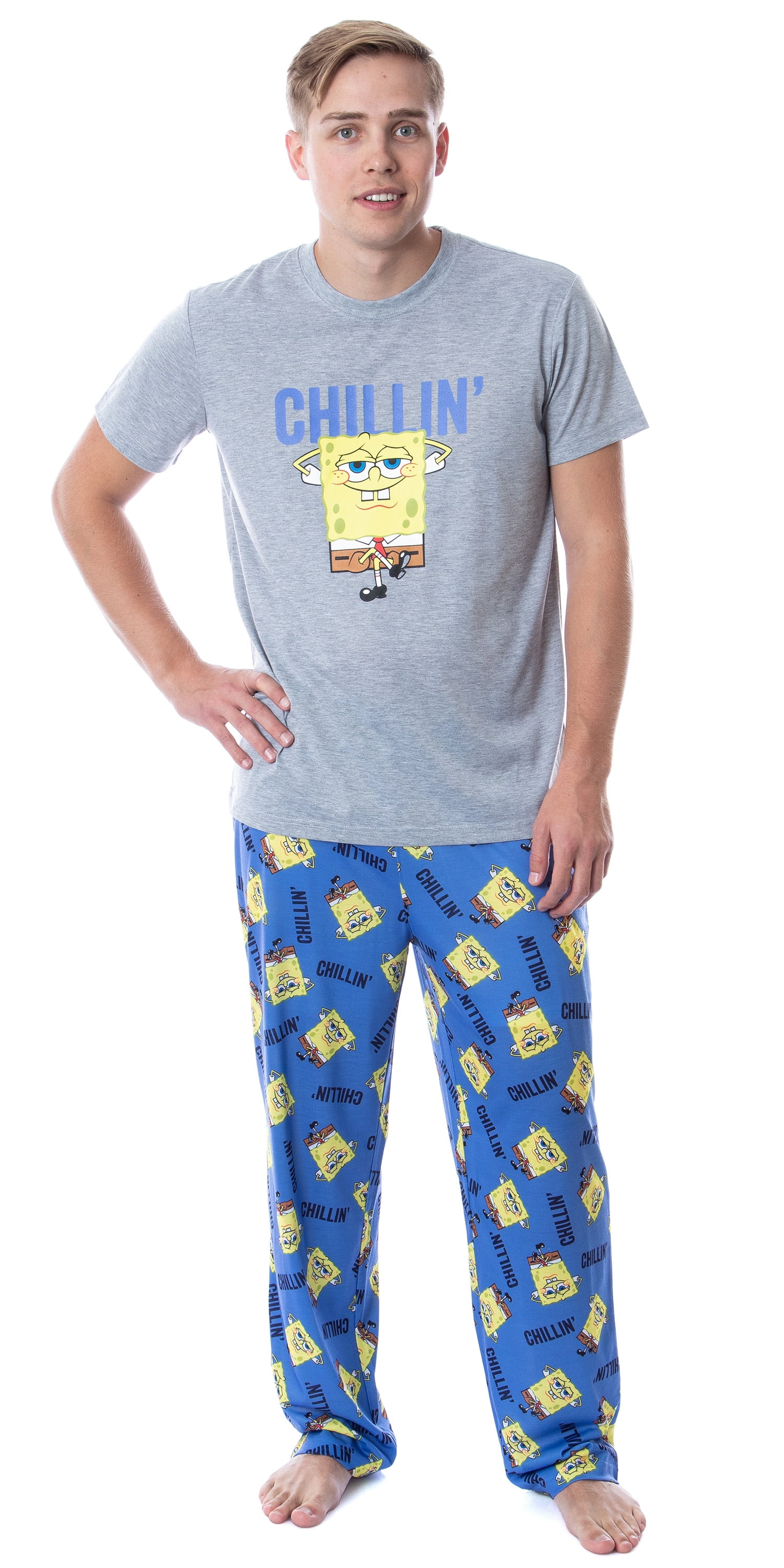 Nickelodeon SpongeBob SquarePants Mens' Chillin' Sleep Pajama Set ...