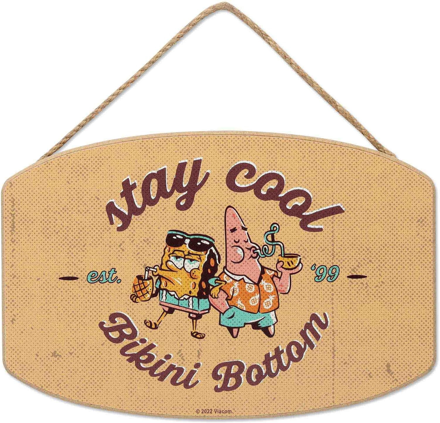 Nickelodeon SpongeBob SquarePants Stay Cool Bikini Bottom Hanging Wood ...