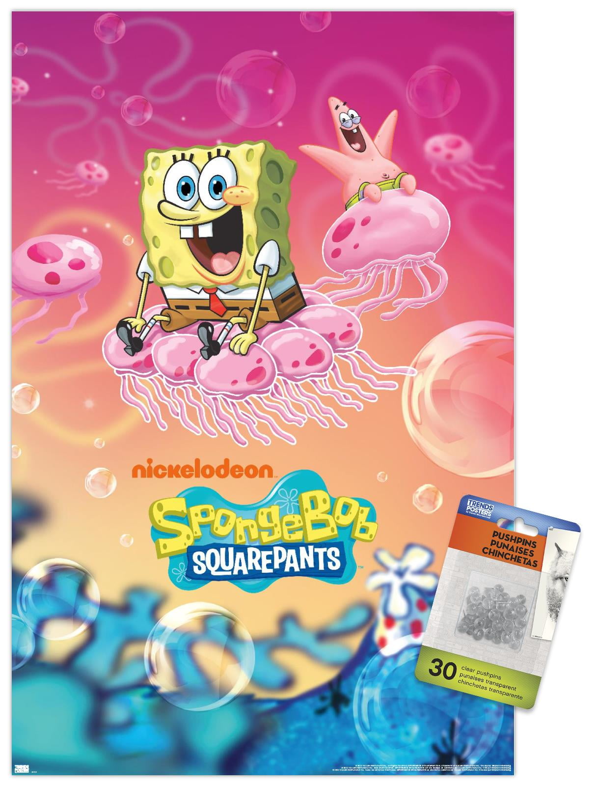 Nickelodeon SpongeBob - Water Fun Wall Poster with Push Pins, 14.725" x ...