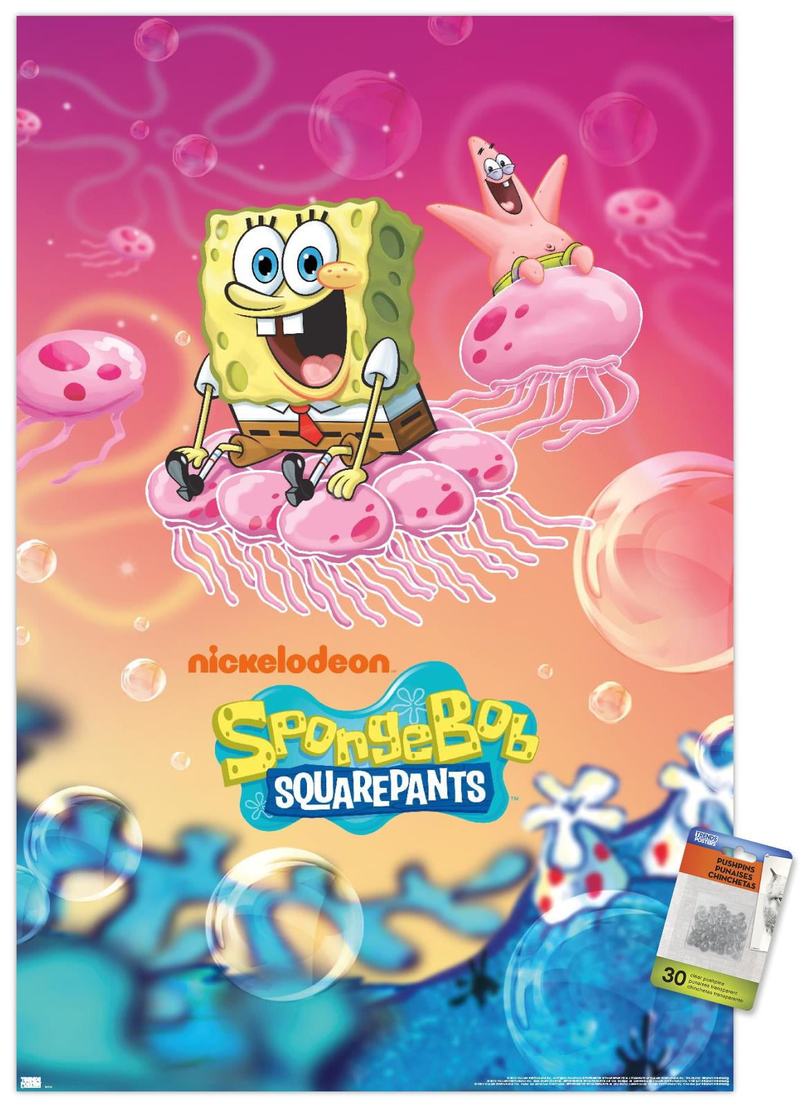 Nickelodeon SpongeBob - Water Fun Wall Poster with Pushpins, 22.375" x ...