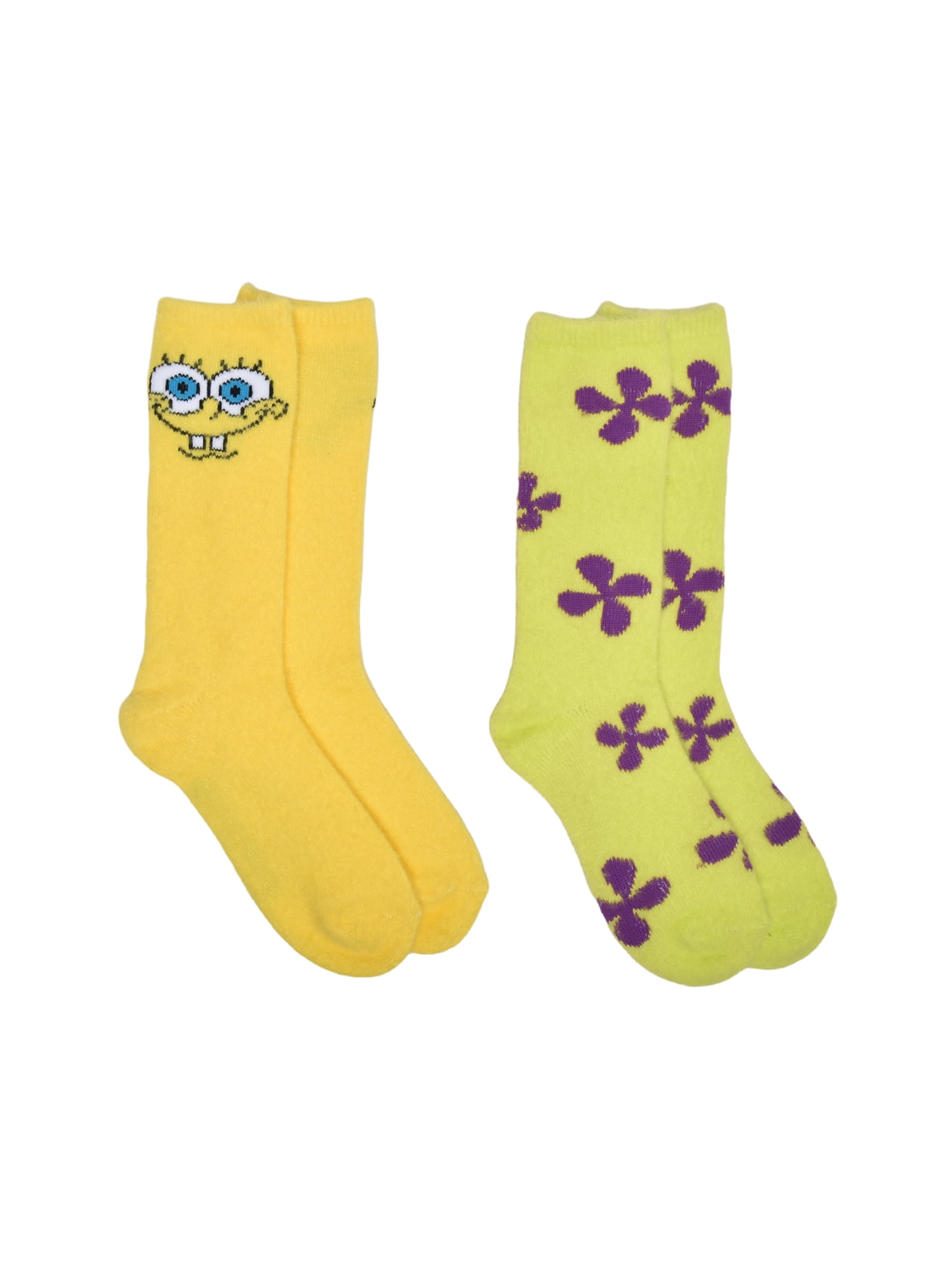Nickelodeon SpongeBob Women's' 2-Pack Boot Socks, Shoe Size 4-10 ...