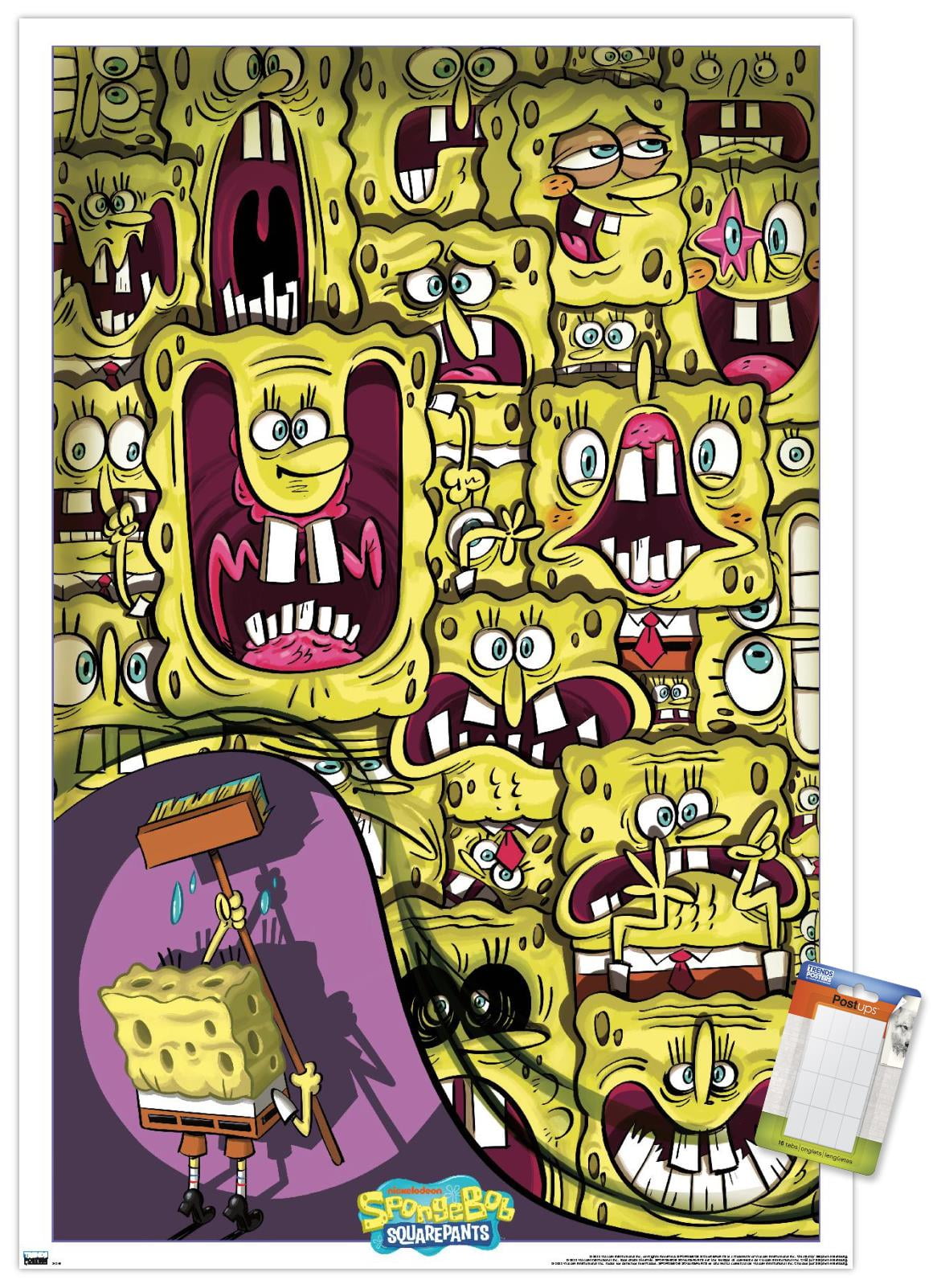 Nickelodeon Spongebob 25th - Faces Wall Poster, 14.725" x 22.375 ...