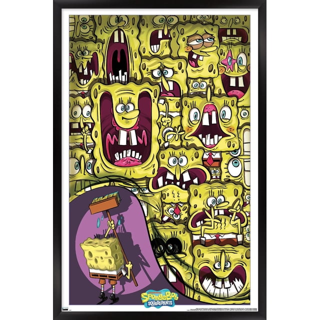 Nickelodeon Spongebob 25th - Faces Wall Poster, 22.375" x 34" Framed ...