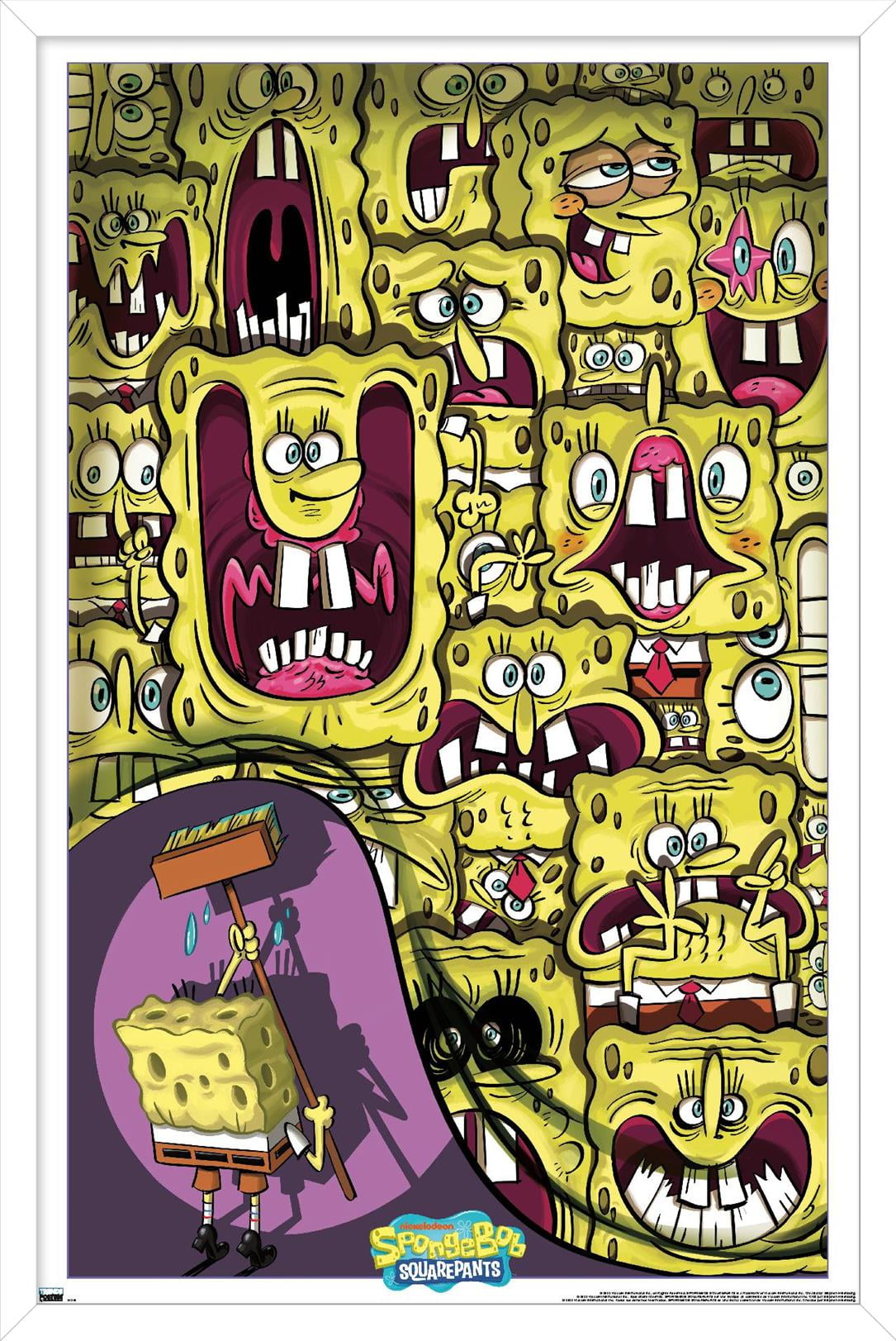 Nickelodeon Spongebob 25th - Faces Wall Poster, 22.375" x 34" Framed ...