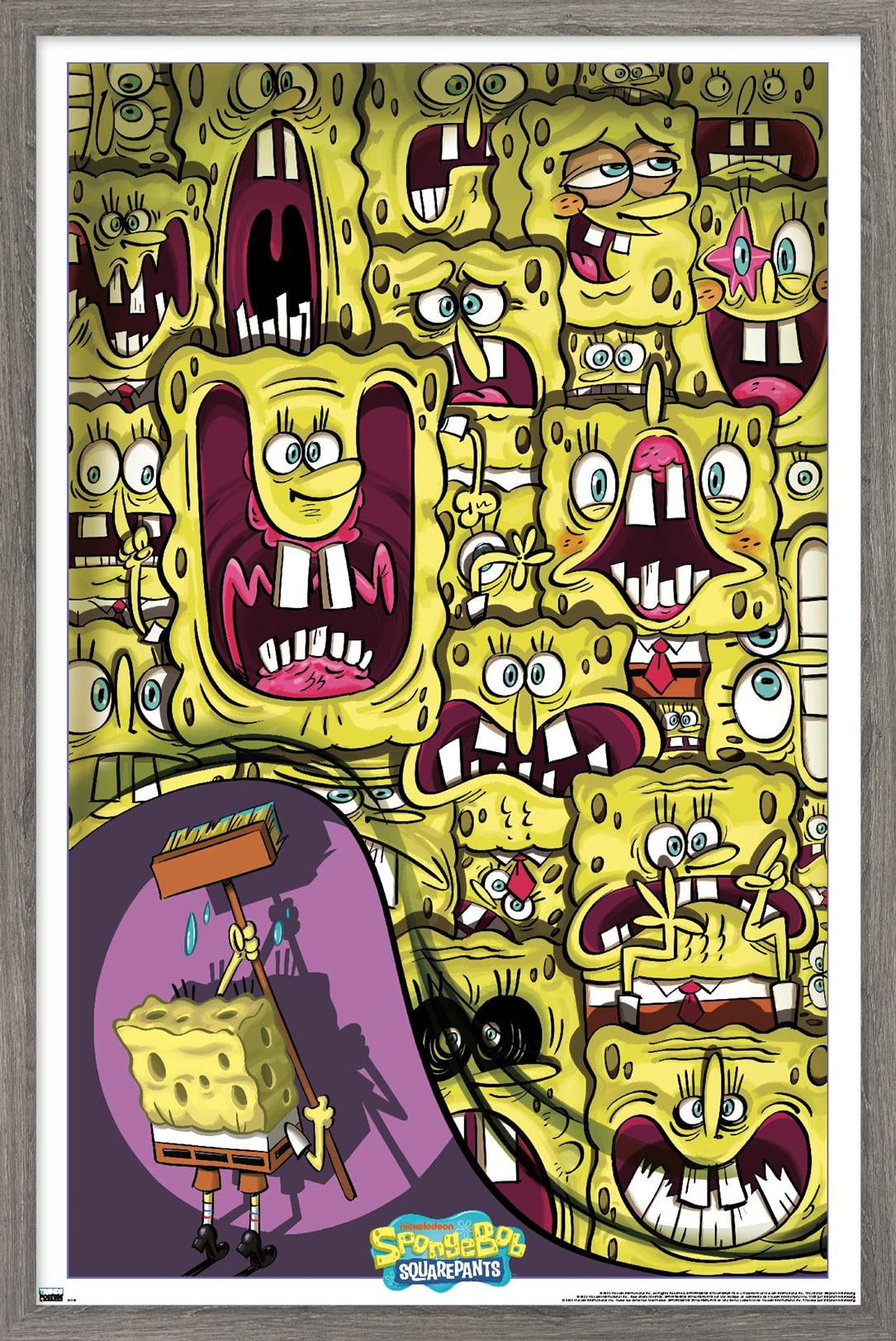 Nickelodeon Spongebob 25th - Faces Wall Poster, 22.375" x 34" Framed ...