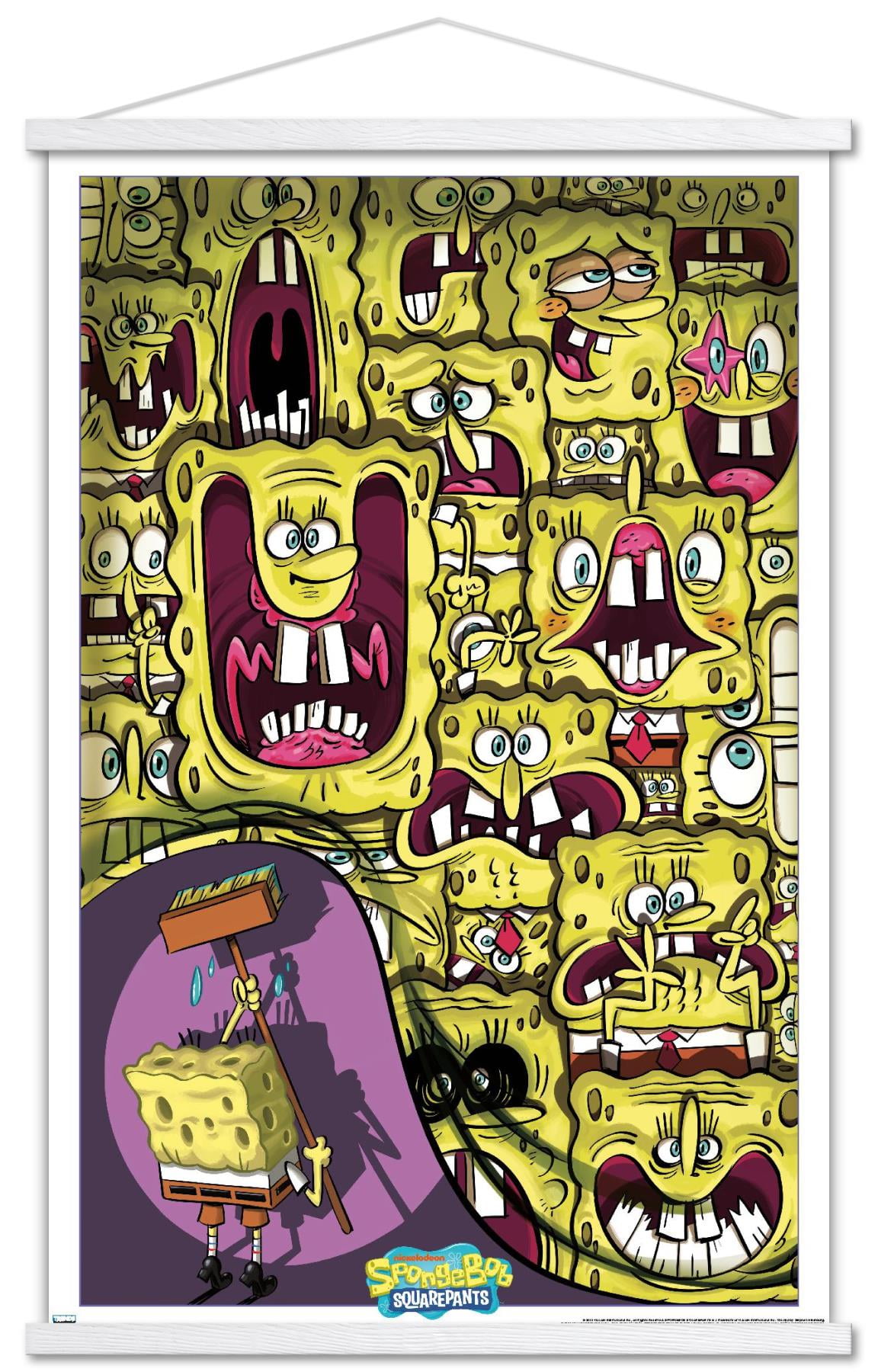 Nickelodeon Spongebob 25th - Faces Wall Poster with Magnetic Frame, 22. ...