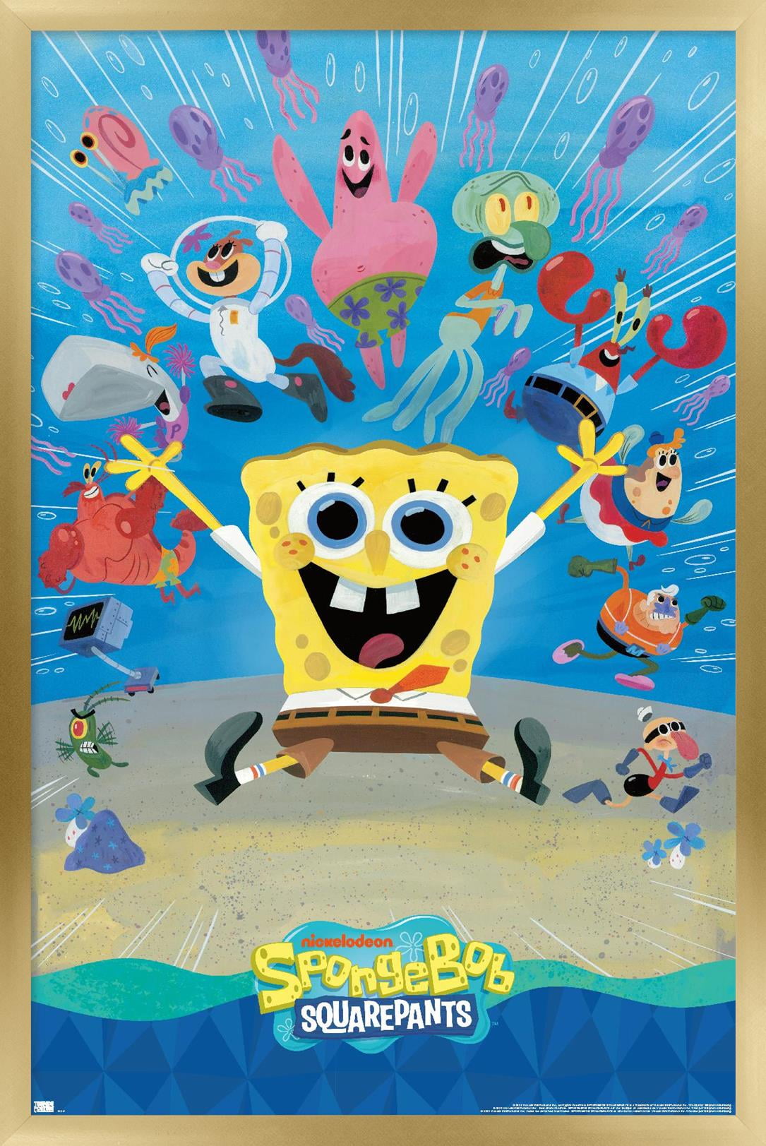 Nickelodeon Spongebob 25th - Painting Wall Poster, 22.375" x 34" Framed ...