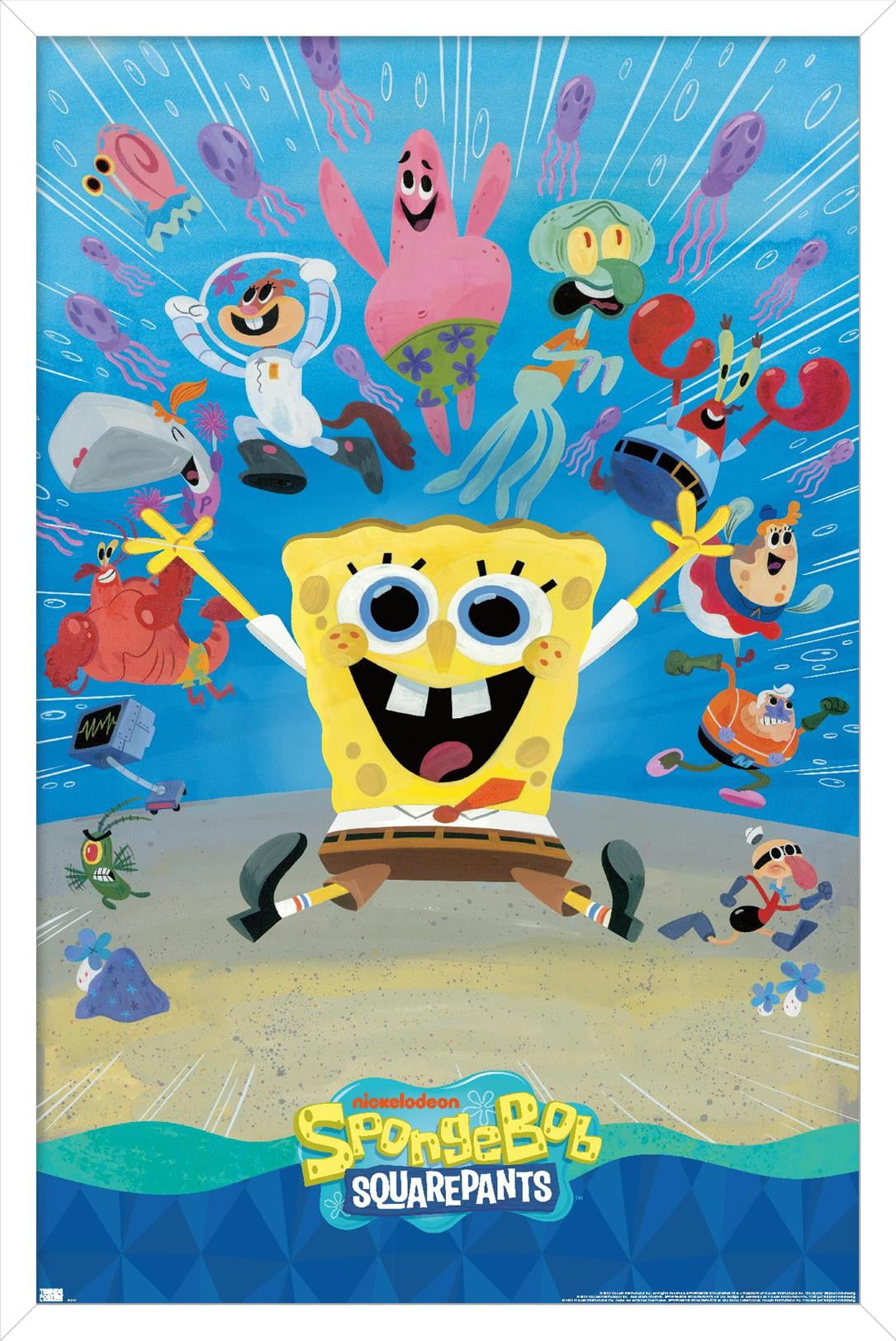 Nickelodeon Spongebob 25th - Painting Wall Poster, 22.375" x 34" Framed ...