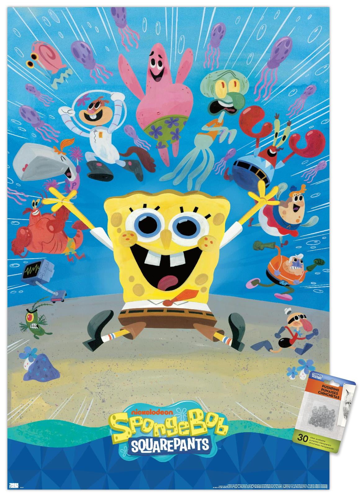 Nickelodeon Spongebob 25th - Painting Wall Poster with Pushpins, 22.375 ...