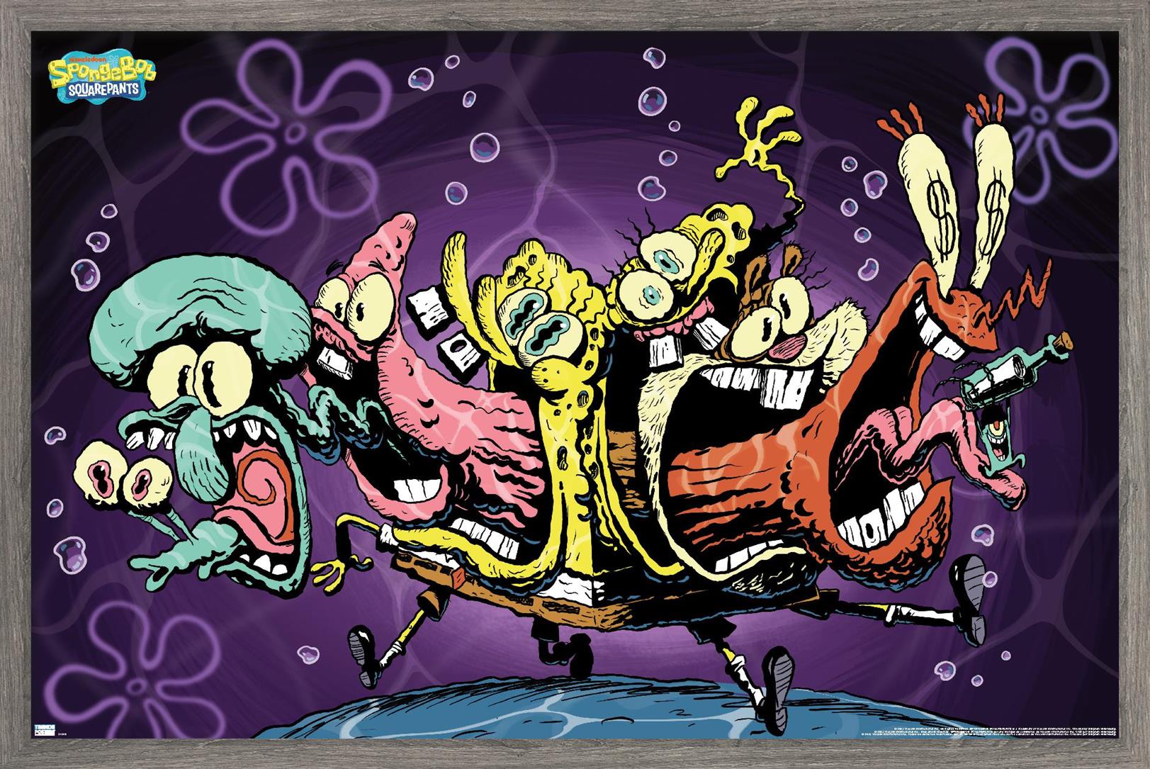 Nickelodeon Spongebob 25th - Scream Wall Poster, 22.375" x 34" Framed ...