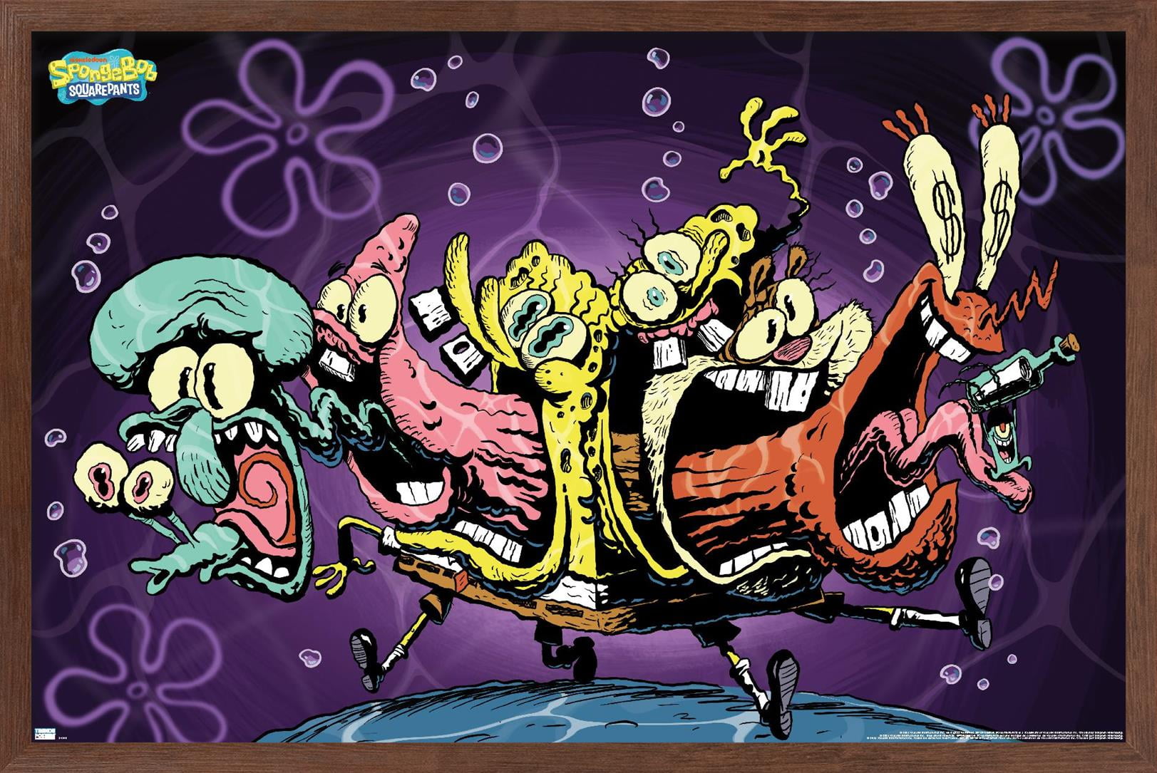 Nickelodeon Spongebob 25th - Scream Wall Poster, 22.375" x 34" Framed ...