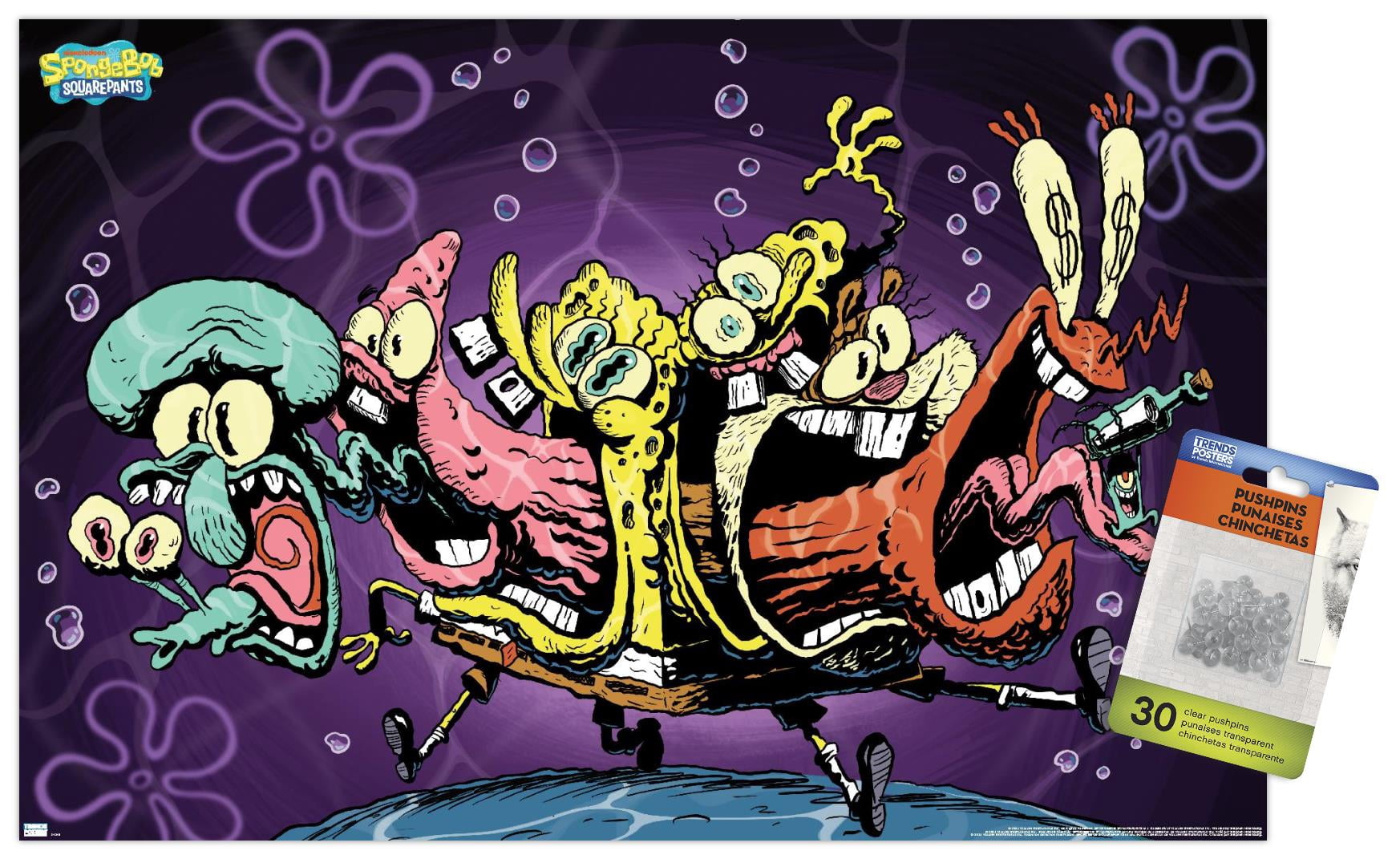Nickelodeon Spongebob 25th - Scream Wall Poster with Push Pins, 14.725 ...