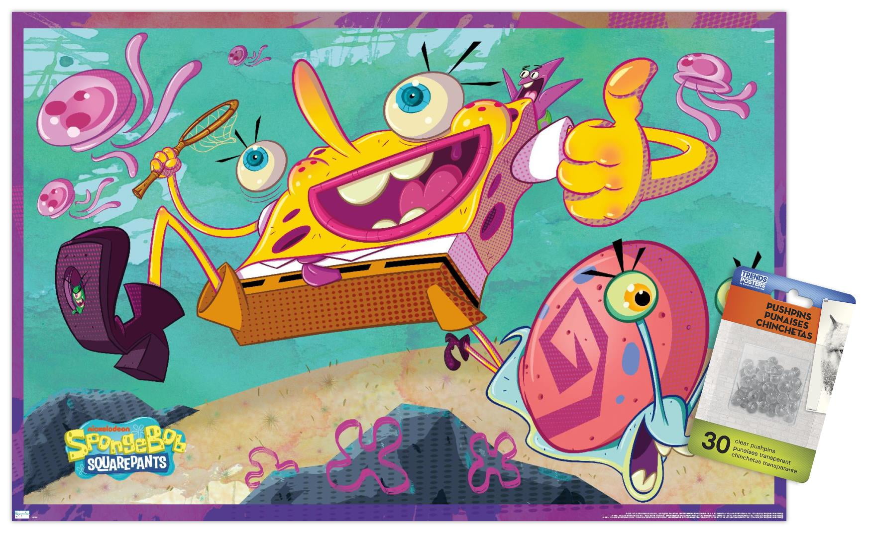 Nickelodeon Spongebob 25th - Thumbs Up Wall Poster with Push Pins, 14. ...