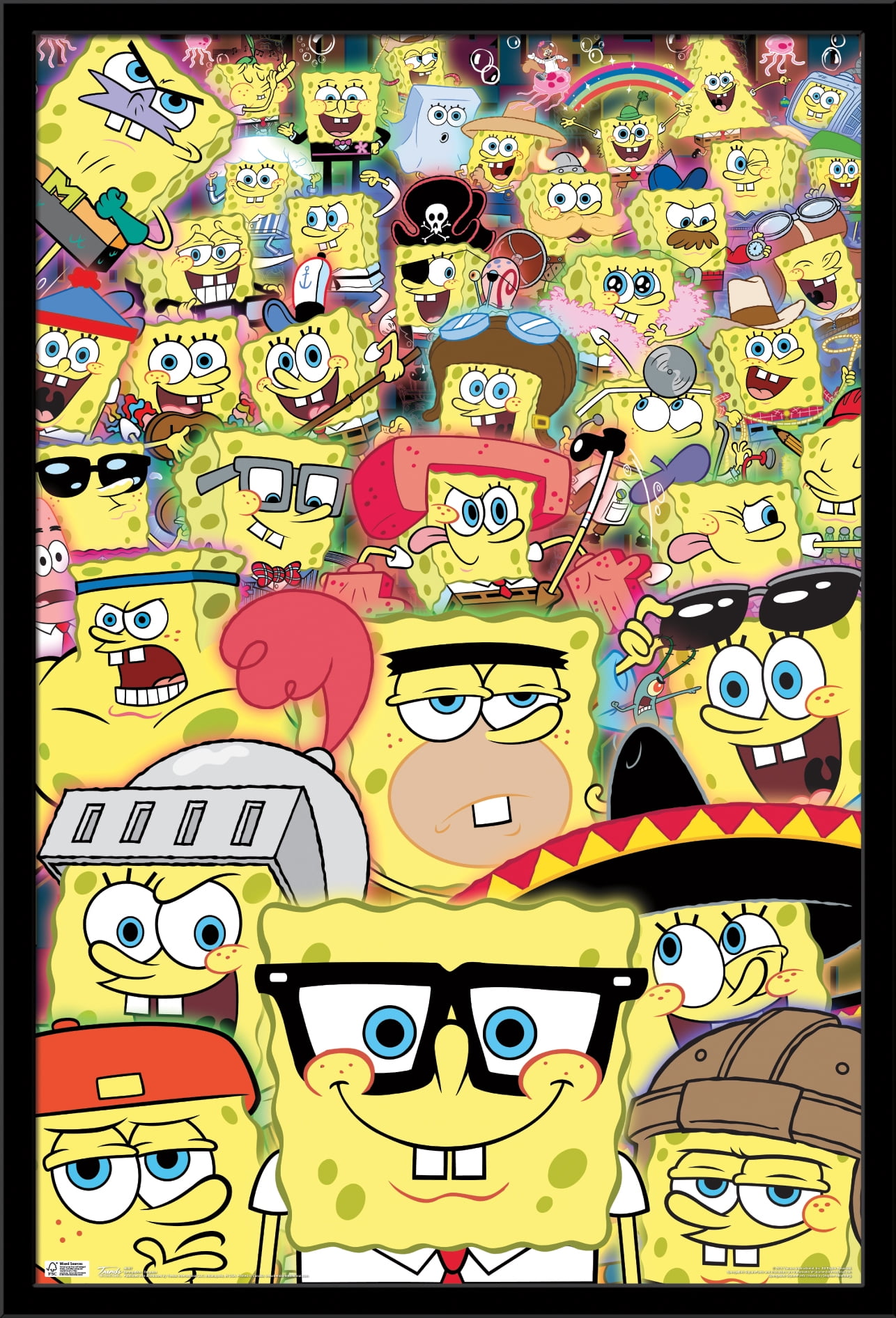 Nickelodeon Spongebob - Disguise Wall Poster, 22.375" x 34", Framed ...