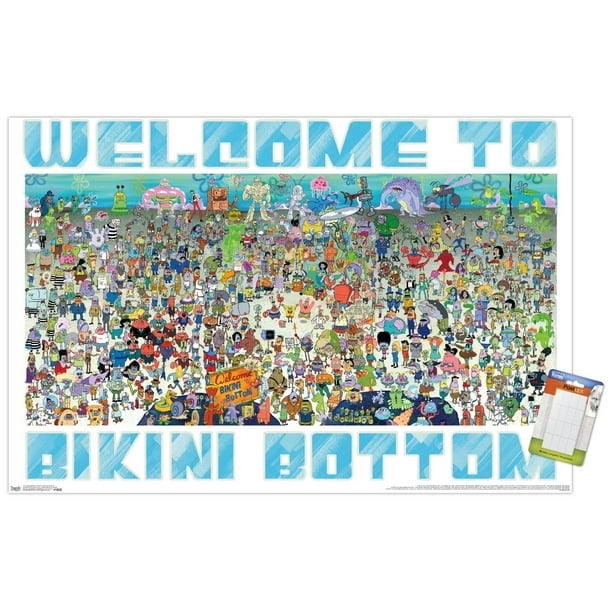 Nickelodeon Spongebob - Every Character Ever 19 Wall Poster, 14.725" x ...