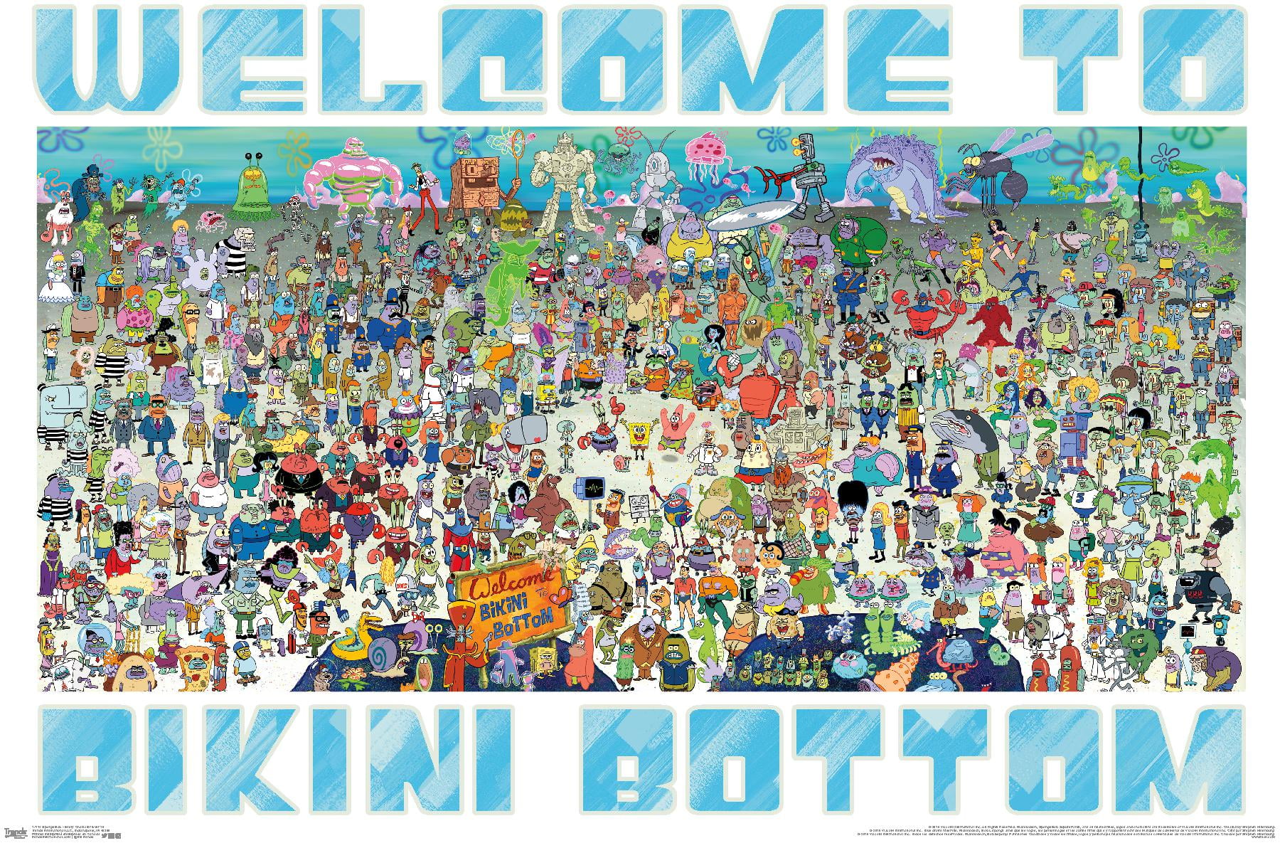 Nickelodeon Spongebob - Every Character Ever 19 Wall Poster, 22.375" x ...