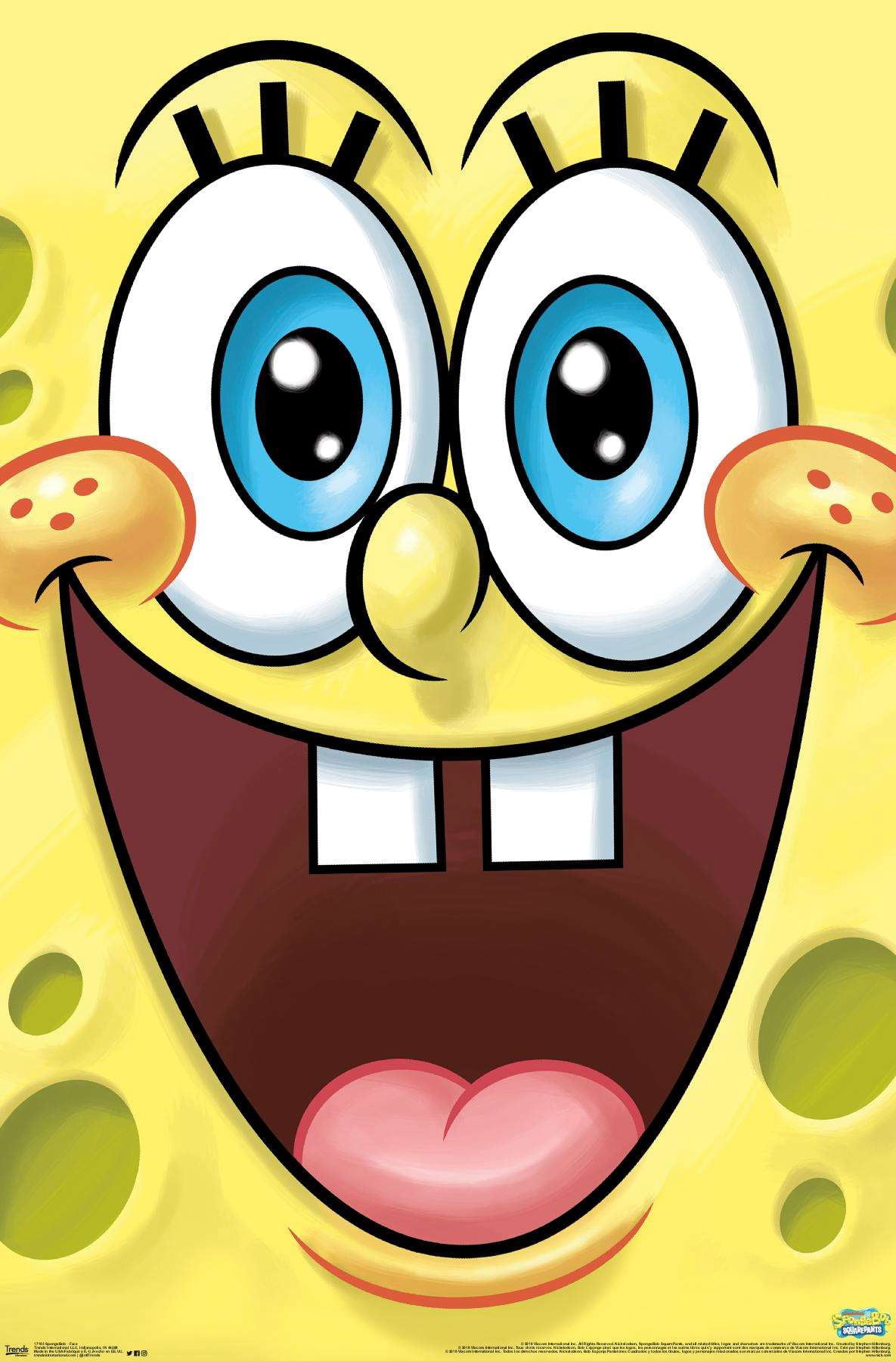 Nickelodeon Spongebob - Face Wall Poster, 14.725" x 22.375" - Walmart.com