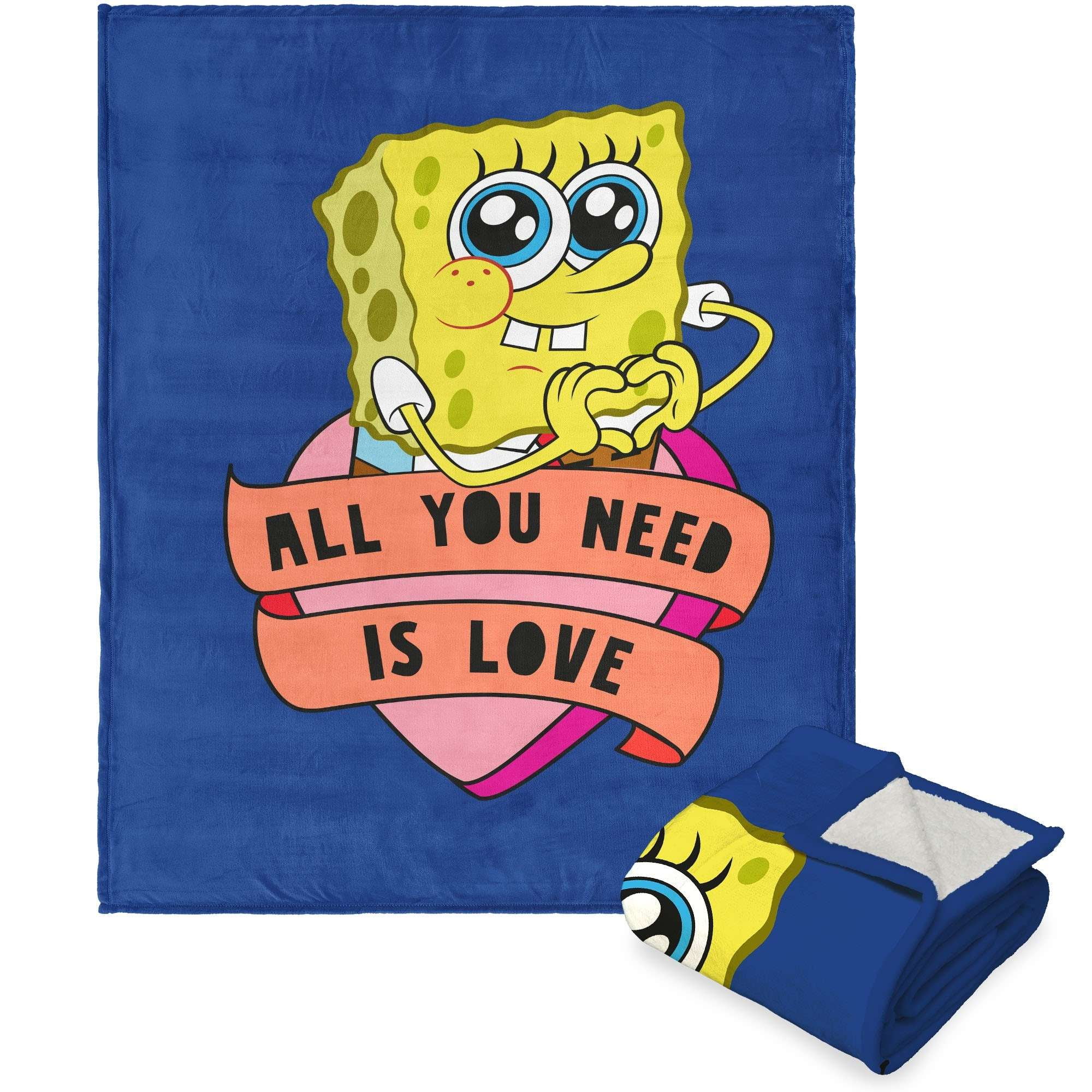 Nickelodeon Spongebob Hearty Sponge Kids Silk Touch Sherpa Throw ...