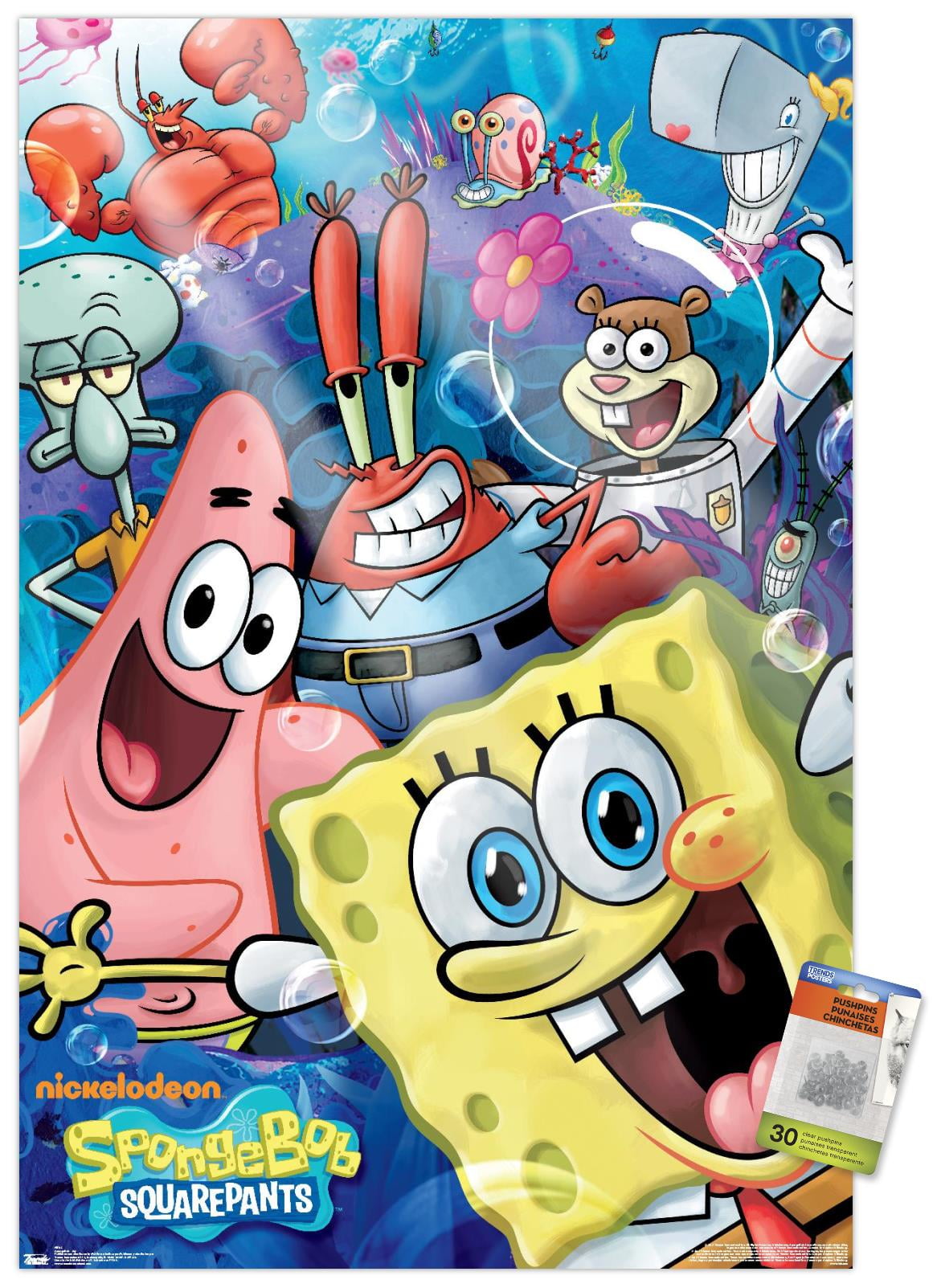 Nickelodeon Spongebob - Joy Wall Poster with Push Pins, 22.375" x 34 ...