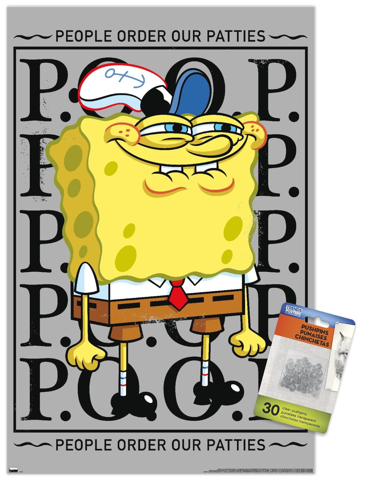 Nickelodeon Spongebob - P.O.O.P. Wall Poster with Push Pins, 14.725" x ...