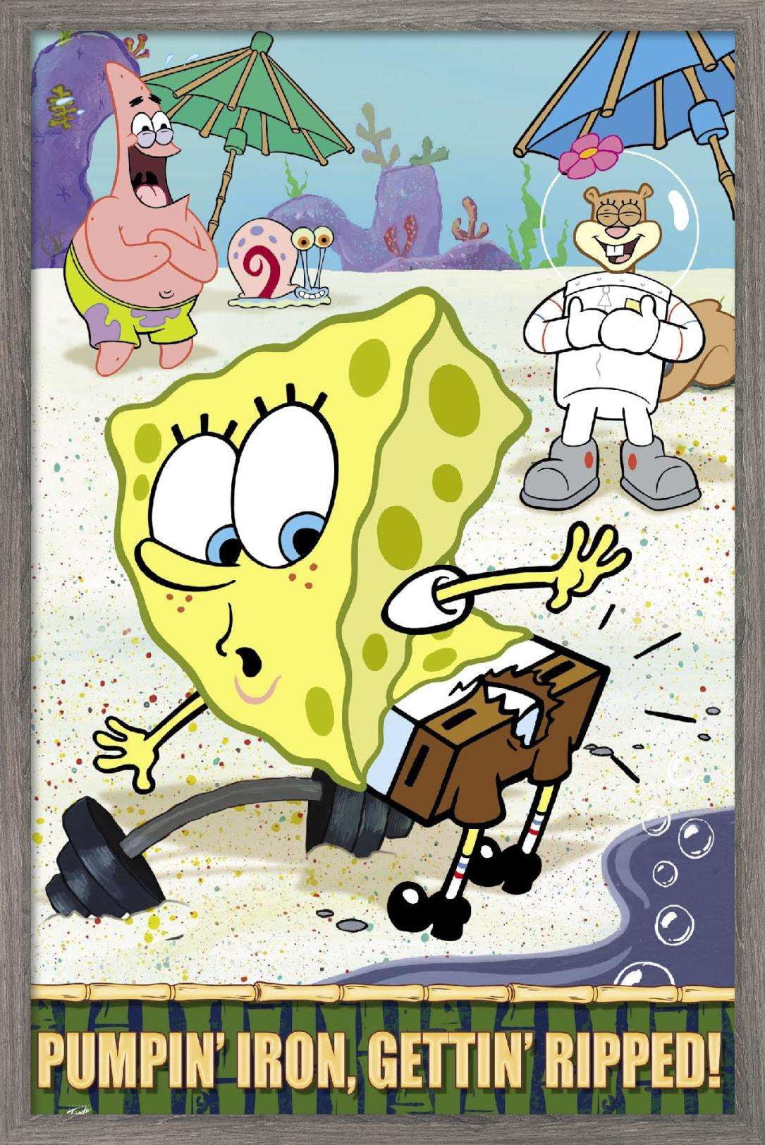 Nickelodeon Spongebob - Ripped Wall Poster, 14.725" x 22.375", Framed ...