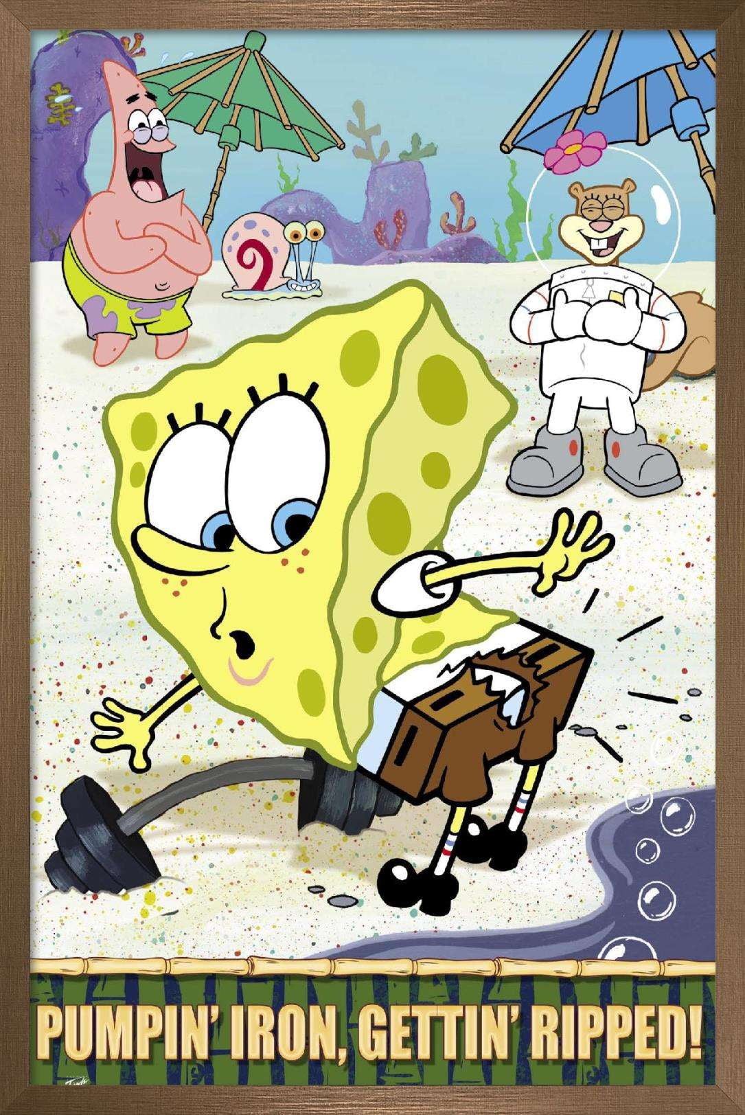 Nickelodeon Spongebob - Ripped Wall Poster, 22.375" x 34", Framed ...