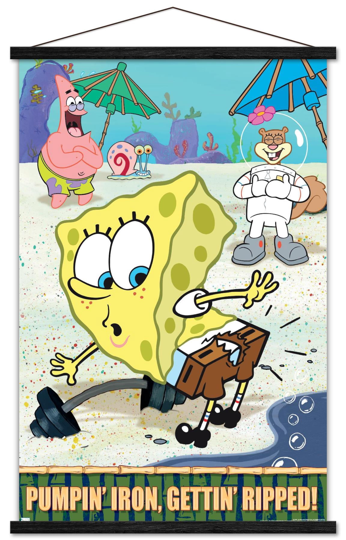 Nickelodeon Spongebob - Ripped Wall Poster with Wooden Magnetic Frame ...