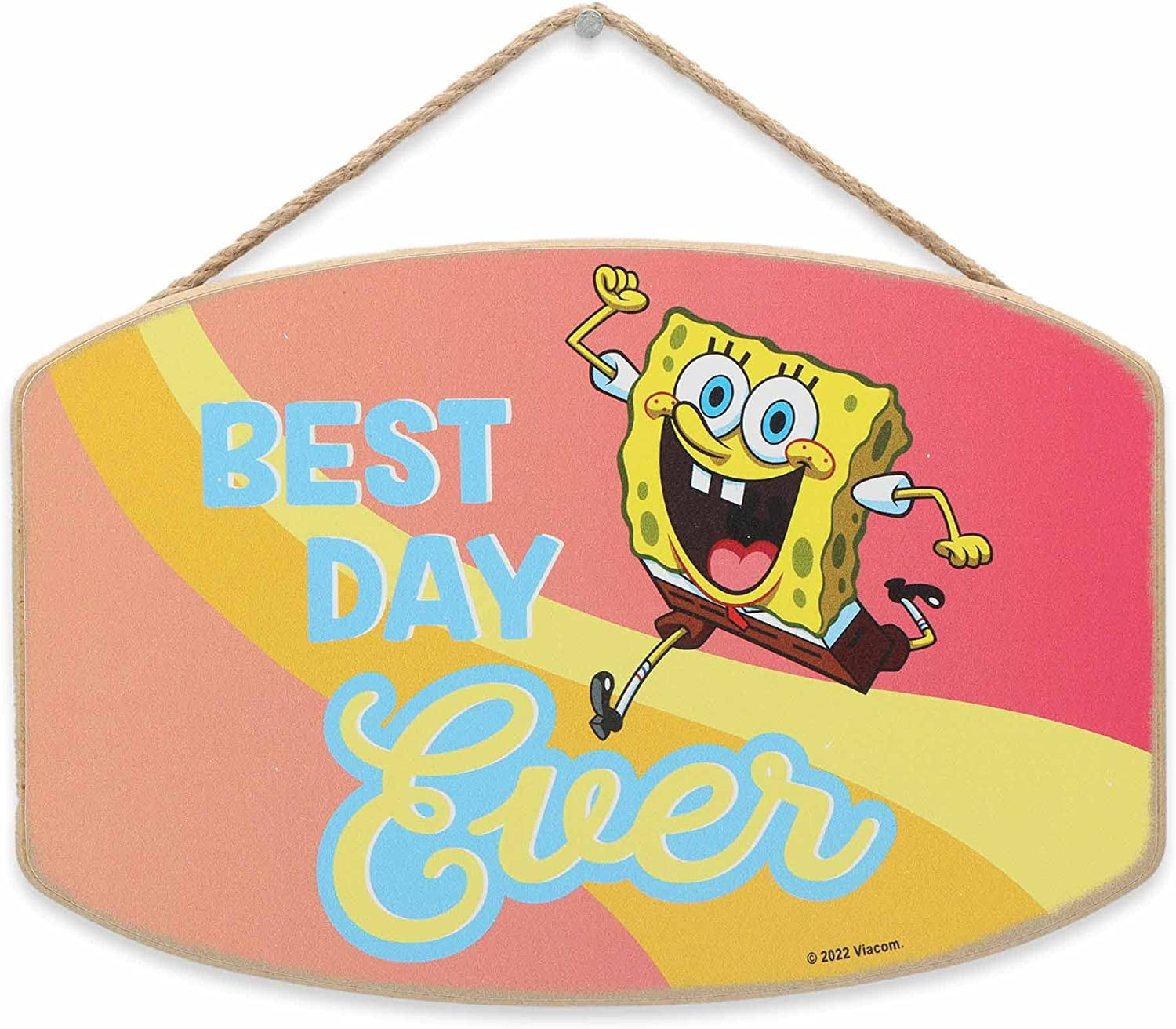 Nickelodeon Spongebob Squarepants Best Day Ever Hanging Wood Wall Decor ...